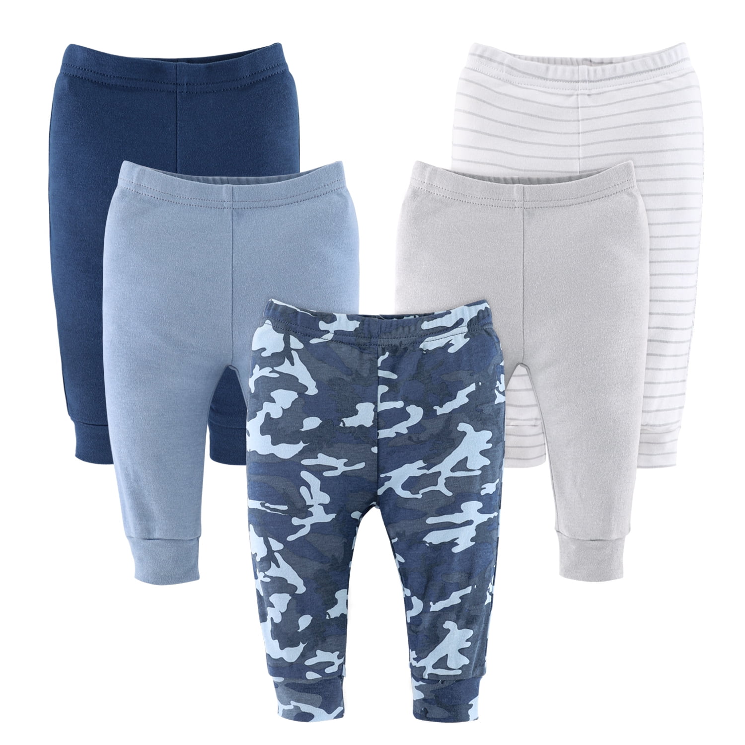 The Peanutshell Baby Boy Pants, 5-Pack, Blue Camo - Walmart.com