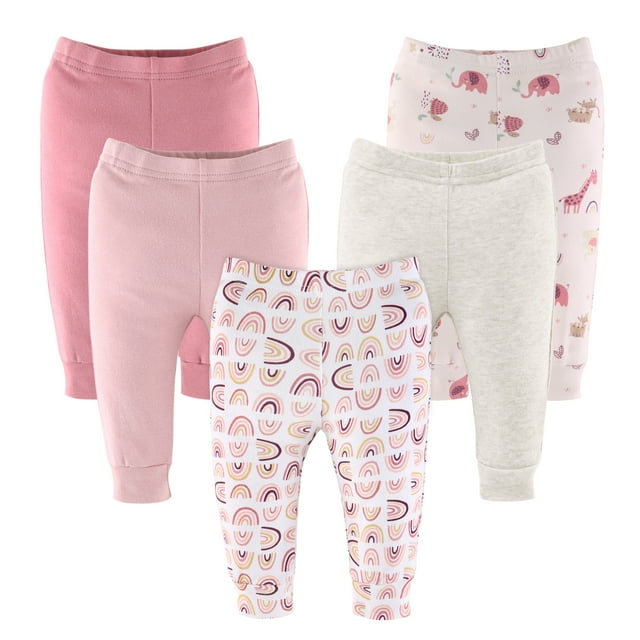 The Peanutshell Baby Girl Pants, 5-Pack, Rainbow Safari - Walmart.com