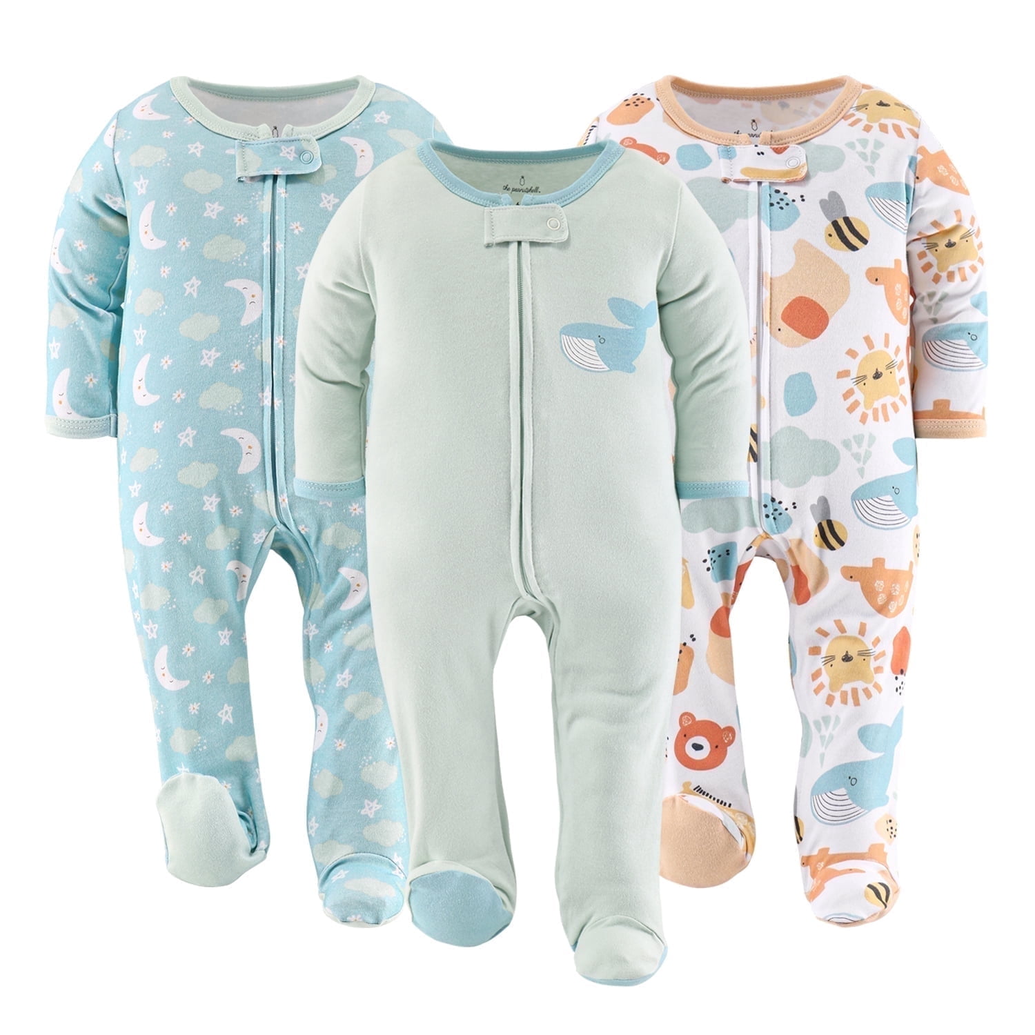 The Peanutshell Sleep n Play Footed Baby Pajamas Sleepwear Set, 3-6 ...