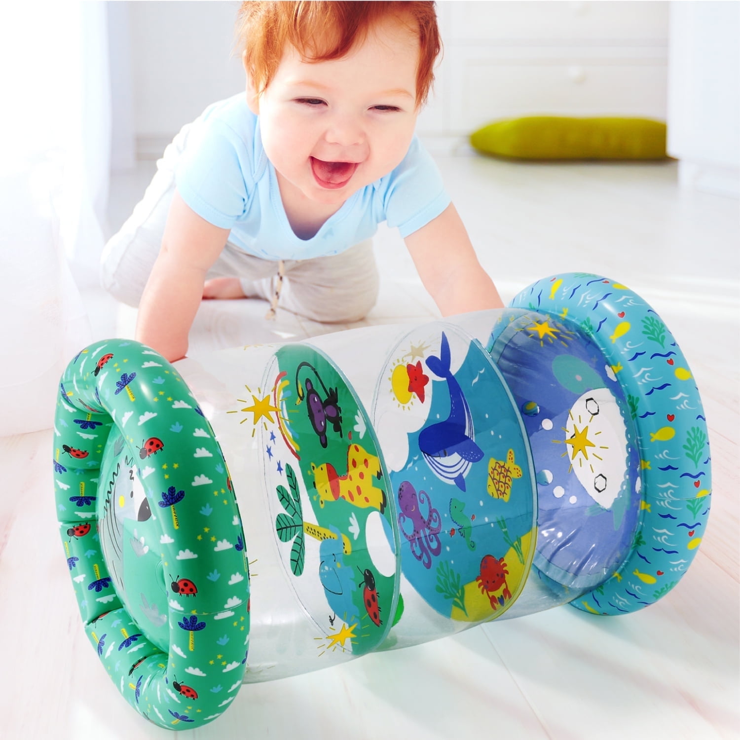 The Peanutshell Inflatable Tummy Time Roller, Land and Sea - Walmart.com