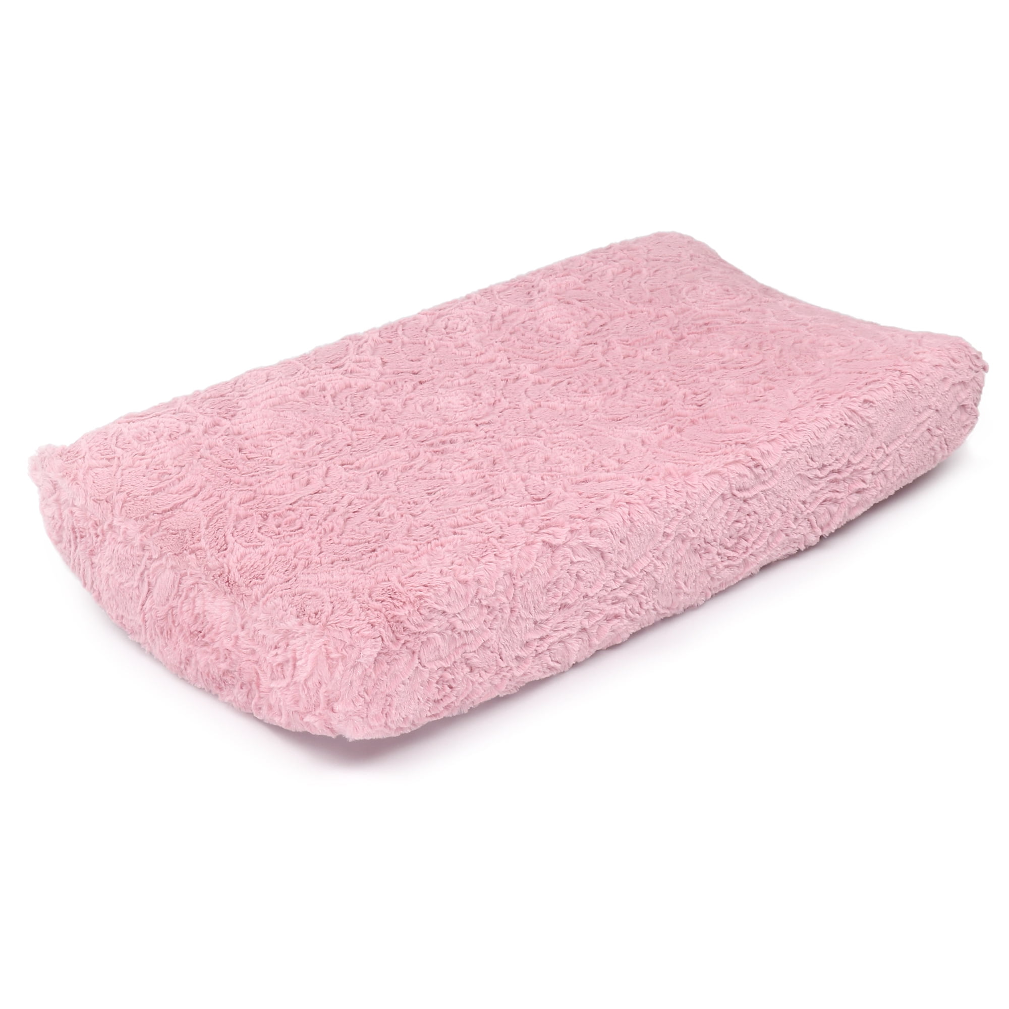 The Peanutshell Pink Faux Sherpa Baby Changing Pad Cover for Girls ...