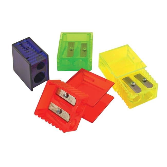 The Pencil Grip 2004154 Eisen 2-Hole Square Sharpener, Assorted Color ...