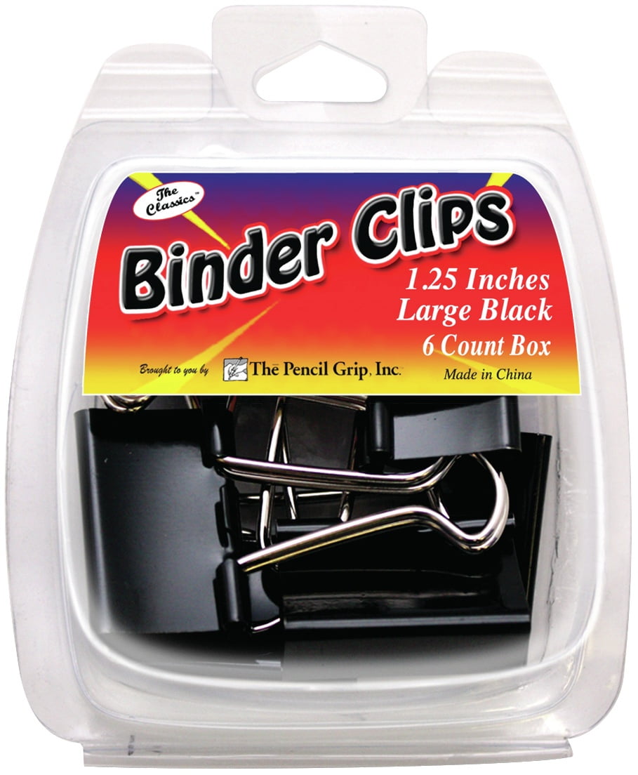 The Pencil Grip Binder Clips 6/Pkg-1.25" - Walmart.com