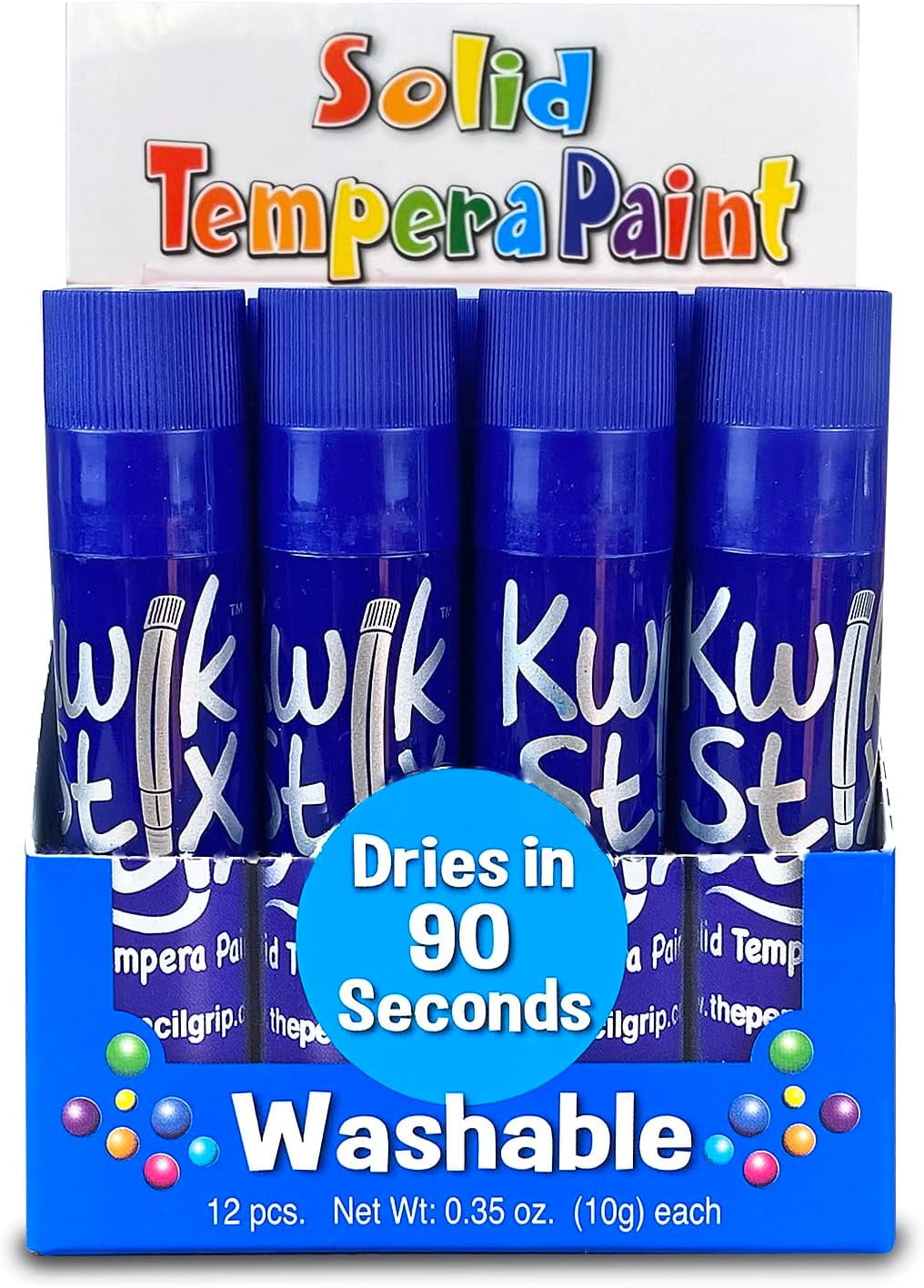 The Pencil Grip Blue Kwik Stix, 12 Blue Solid Tempera Paint Sticks ...