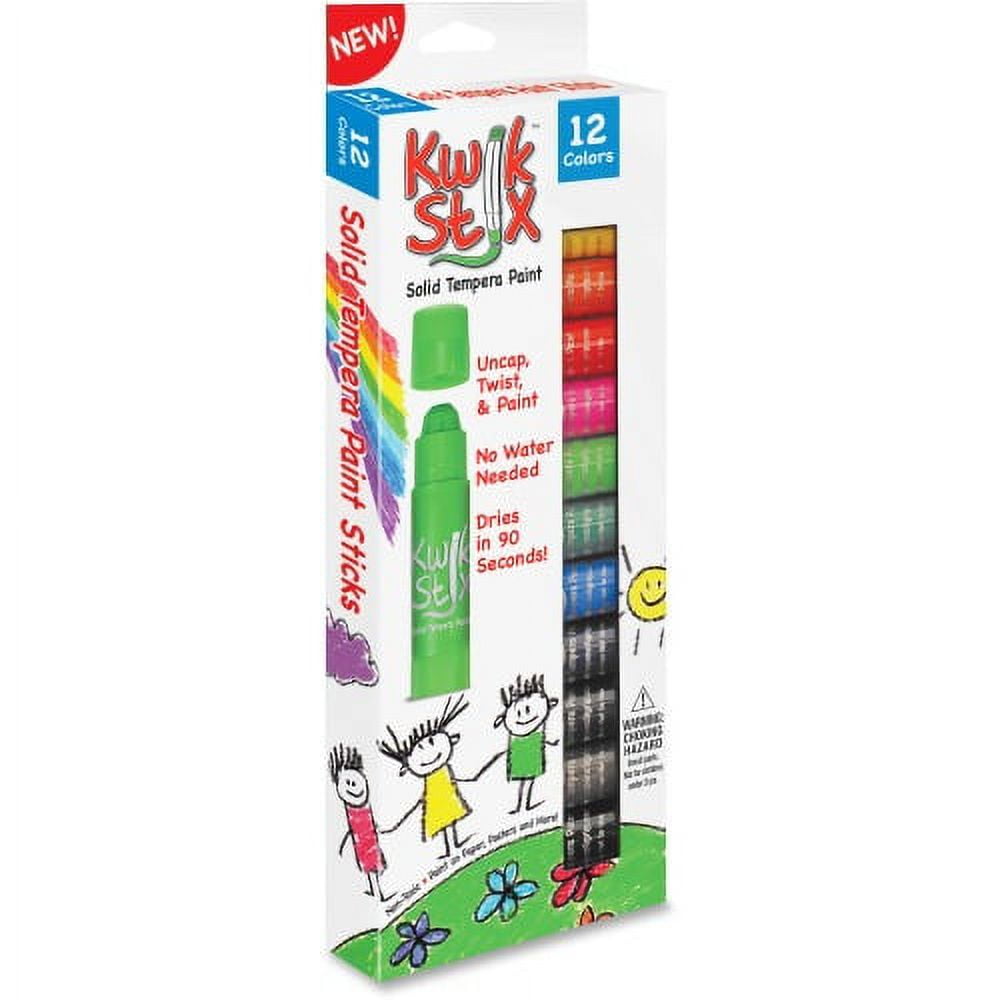 The Pencil Grip Kwik Stix Solid Tempera Paint Stick 12 Assorted Primary ...