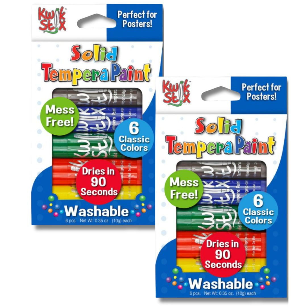 The Pencil Grip Kwik Stix Solid Tempera Paint Sticks Bundle, Washable ...