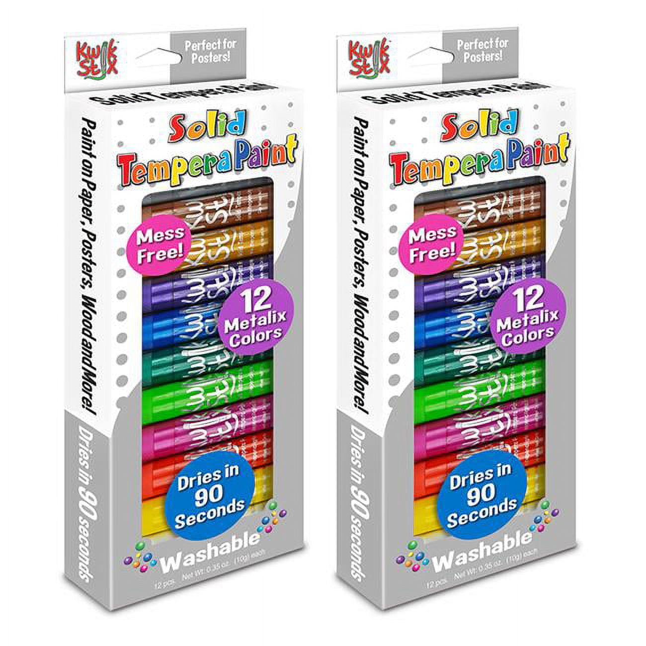 The Pencil Grip Kwik Stix Tempera Paint, Metalix Colors - Pack of 2 ...