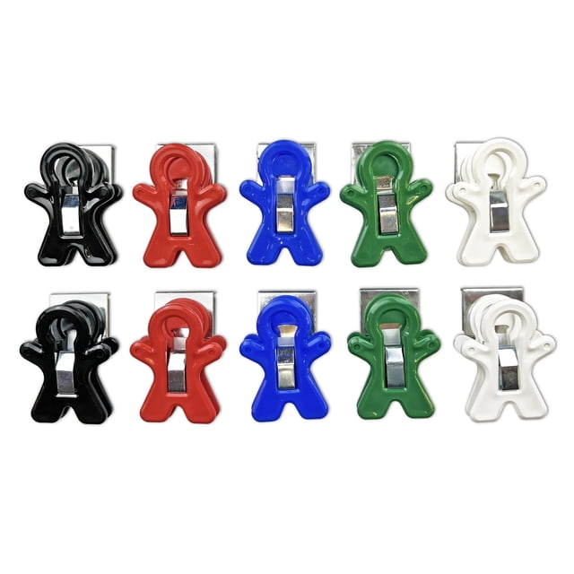 The Pencil Grip Magnet Man Magnetic Clip Assorted Colors 10/Pack ...