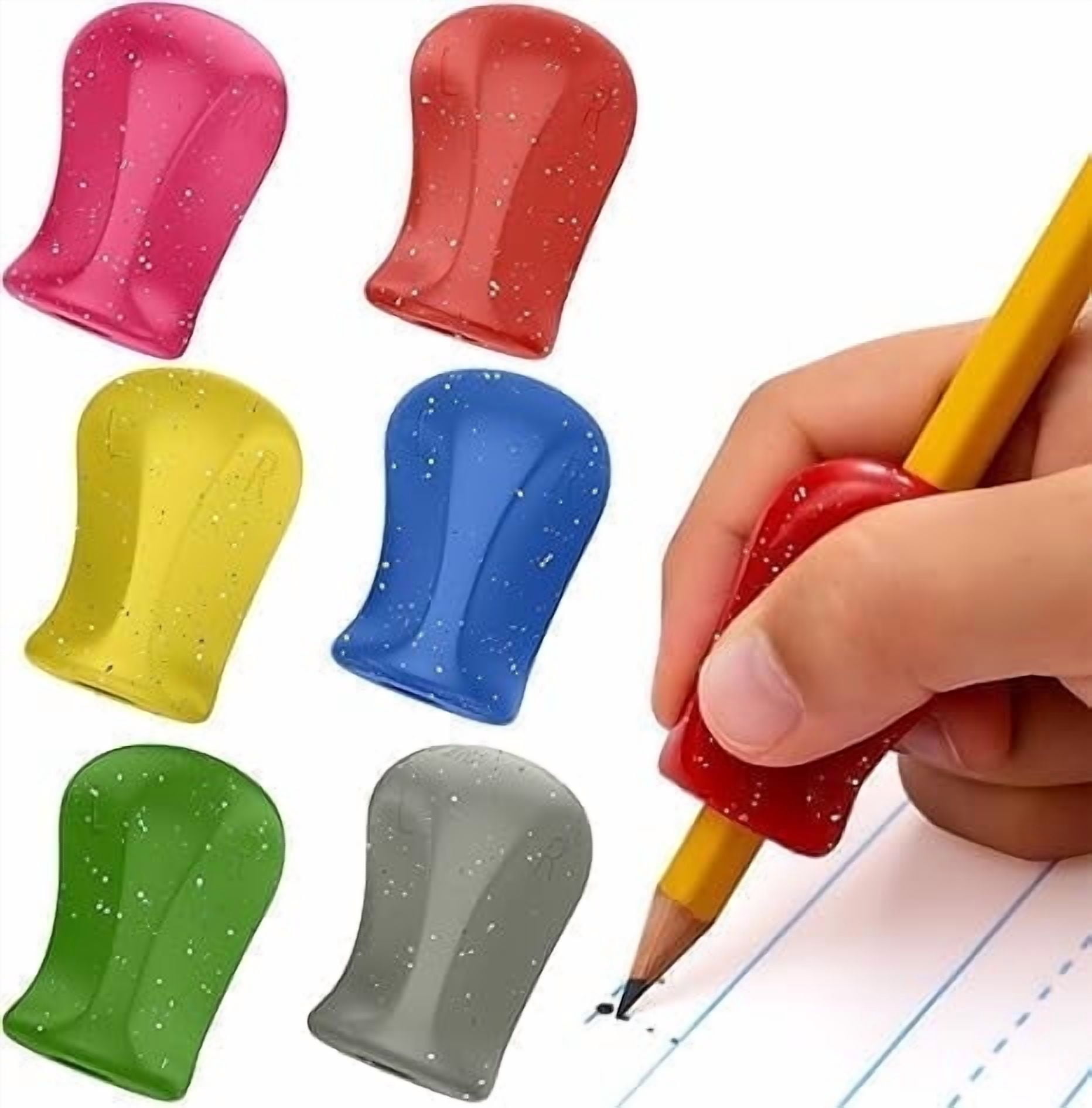 The Pencil Grip Glitter Pencil Grippers 6 Pcs, Pencil Grips for ...