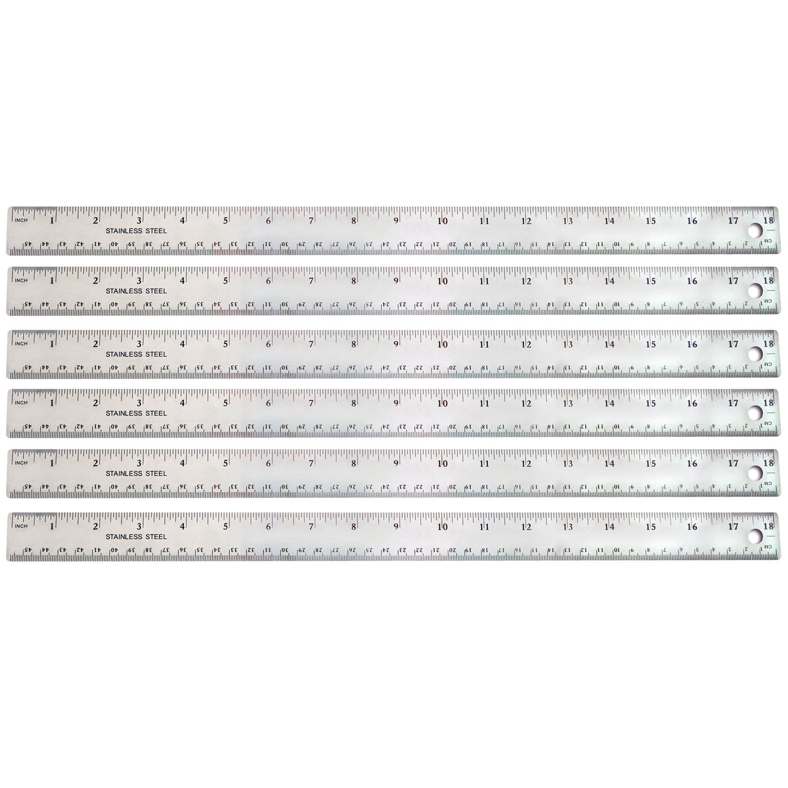 The Pencil Grip Stainless Steel Ruler, 18", Pack of 6 - Walmart.com
