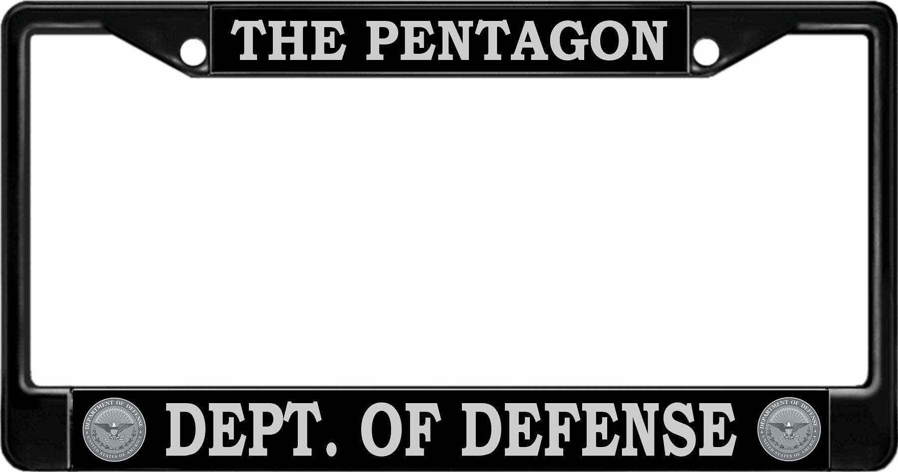 The Pentagon Dept. Of Defense Black License Plate Frame - Walmart.com