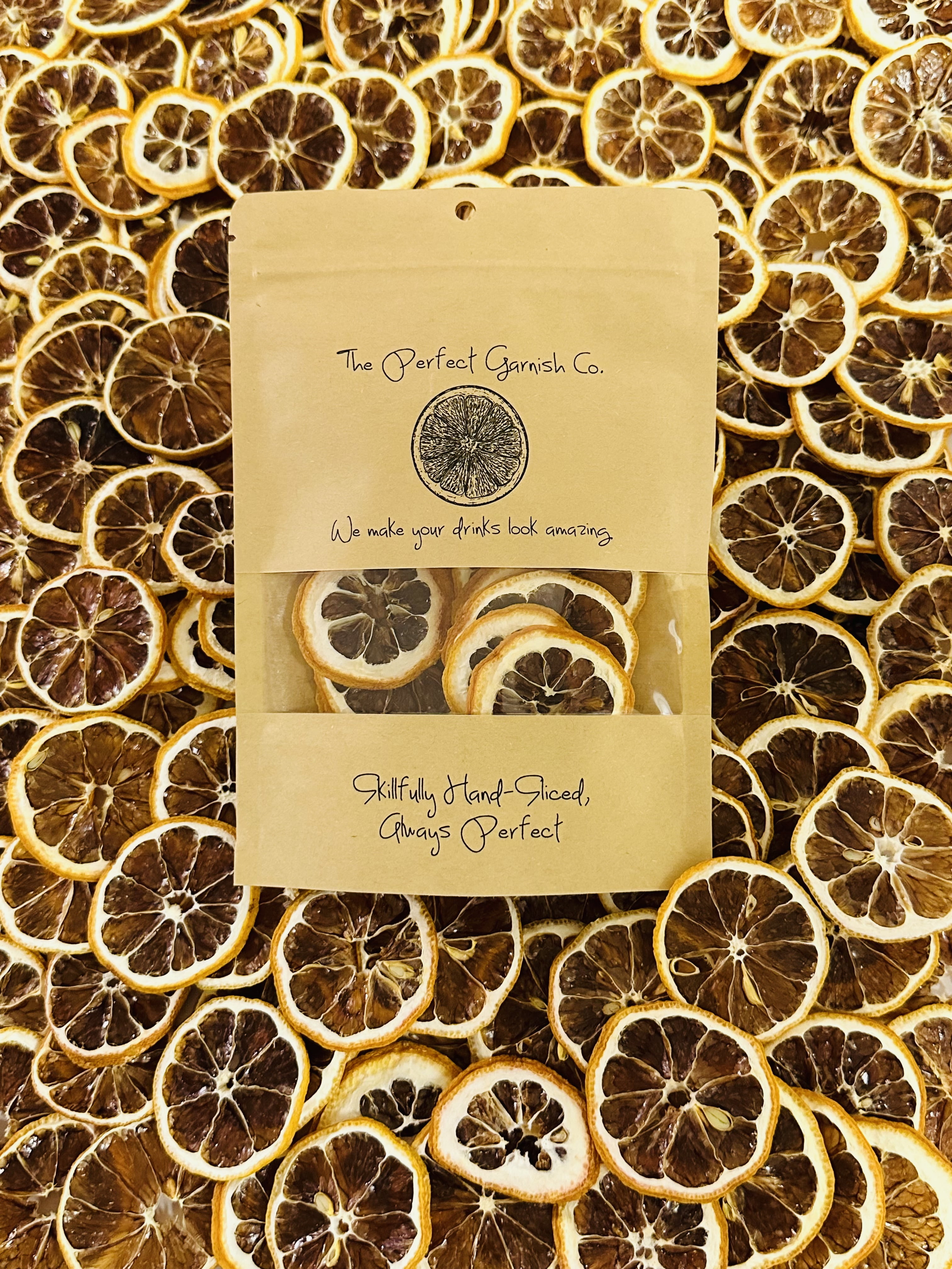 The Perfect Garnish Co. Dehydrated Lemon Wheels - 40 Slices - Natural ...
