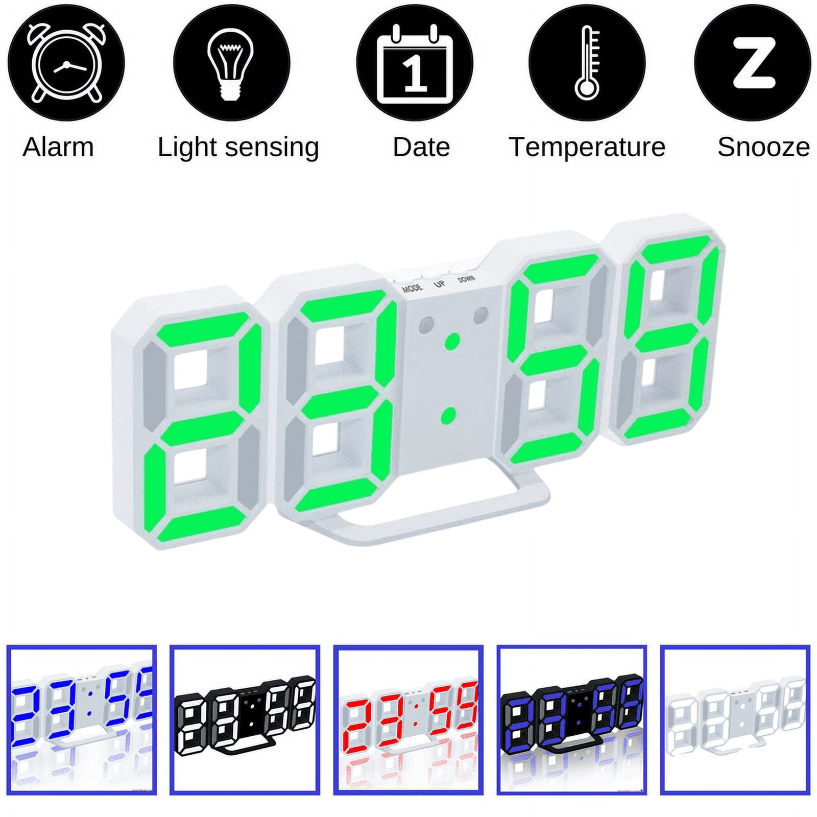 The Perfect Part 3D LED Digital Alarm Clock for Wall , Bedroom & Desk ...