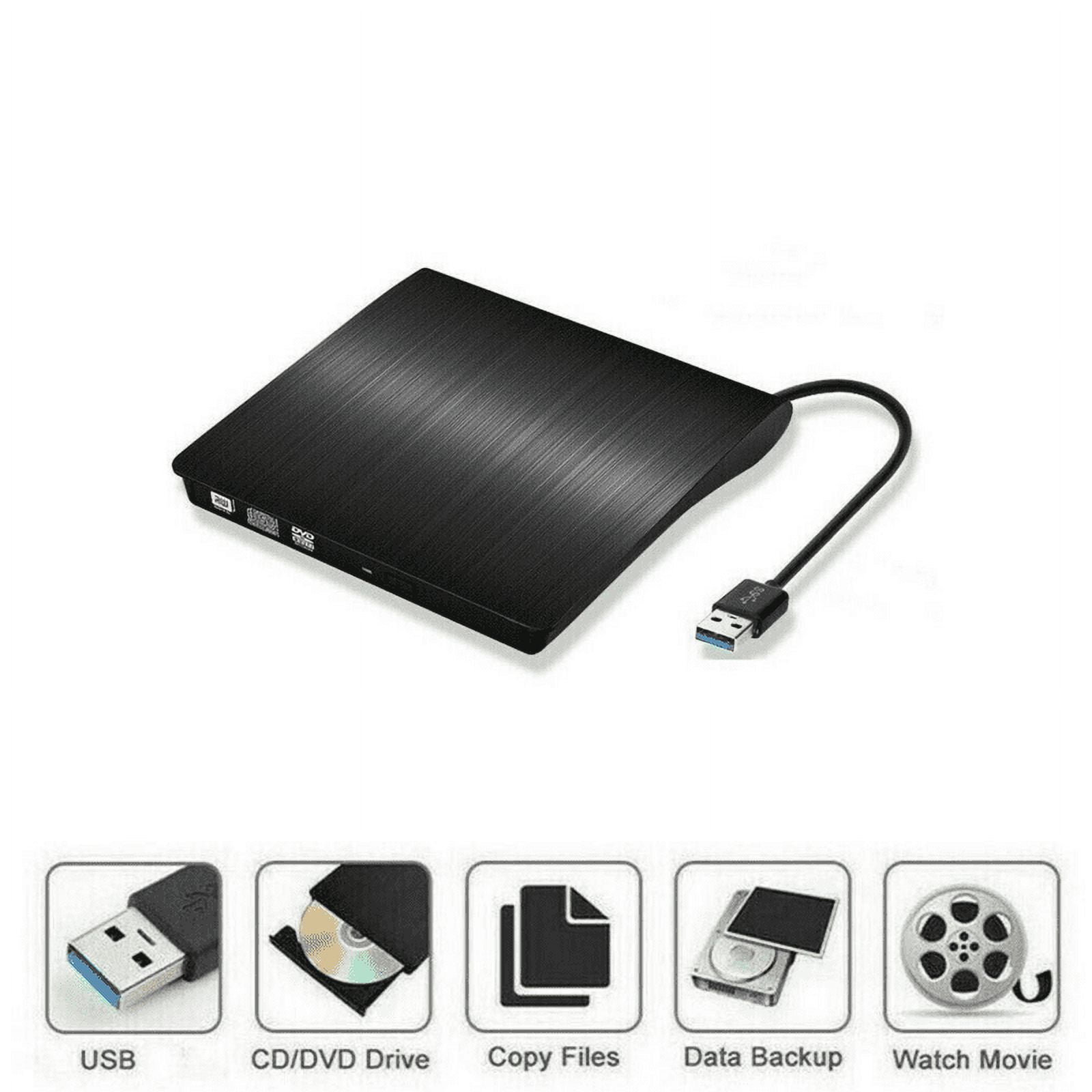 The Perfect Part Portable CD/DVD Burner, USB 3.0, Compatible with ...