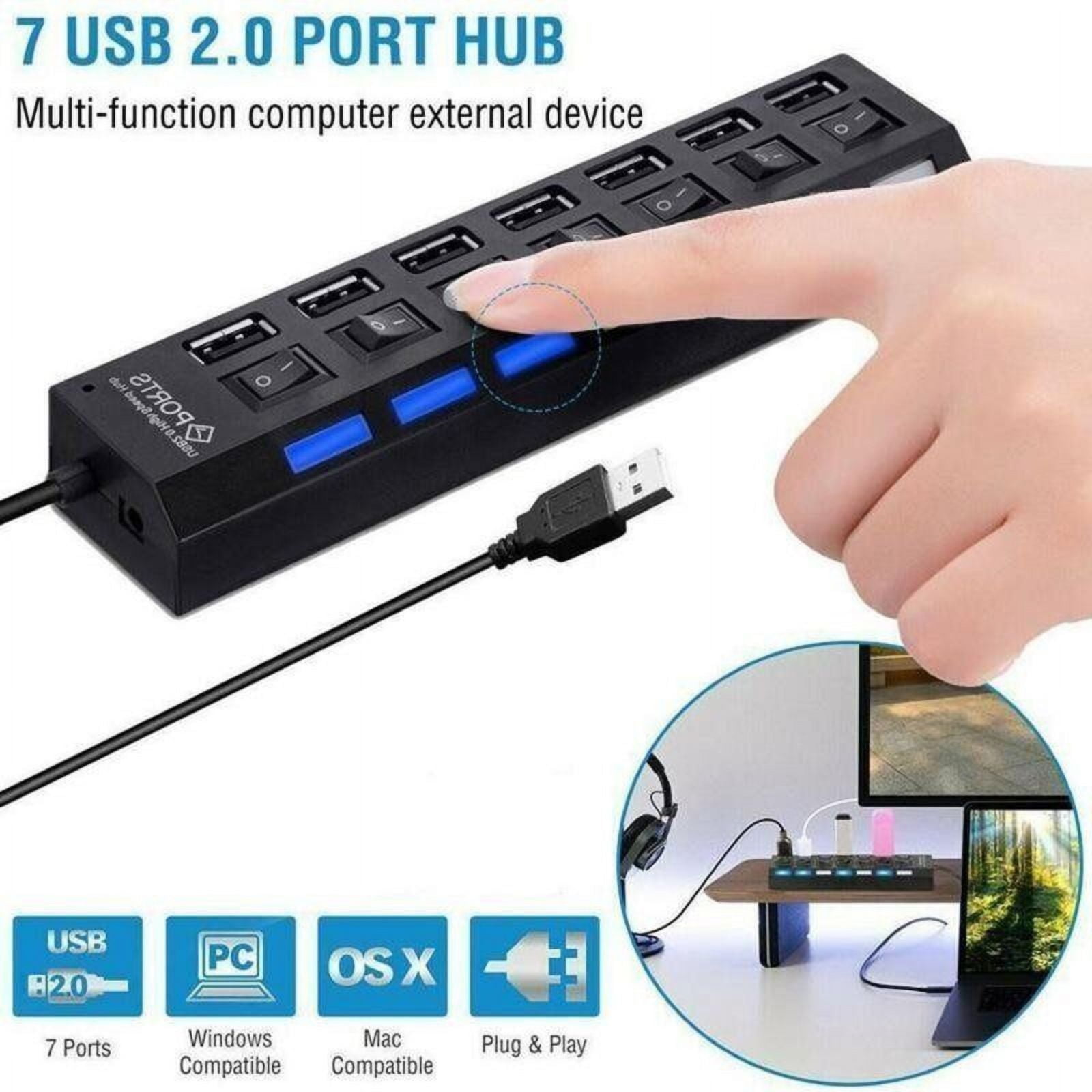 The Perfect Part USB Multi Port Adapter 7 Port USB 3.0 Hub with Fast ...