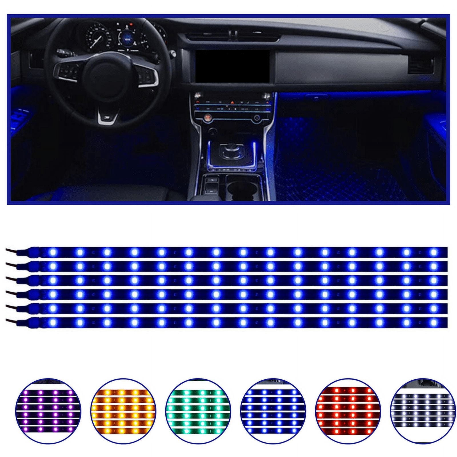 The Perfect Part Pack of 6 pcs 12V Waterproof LED Light Strips for Car ...