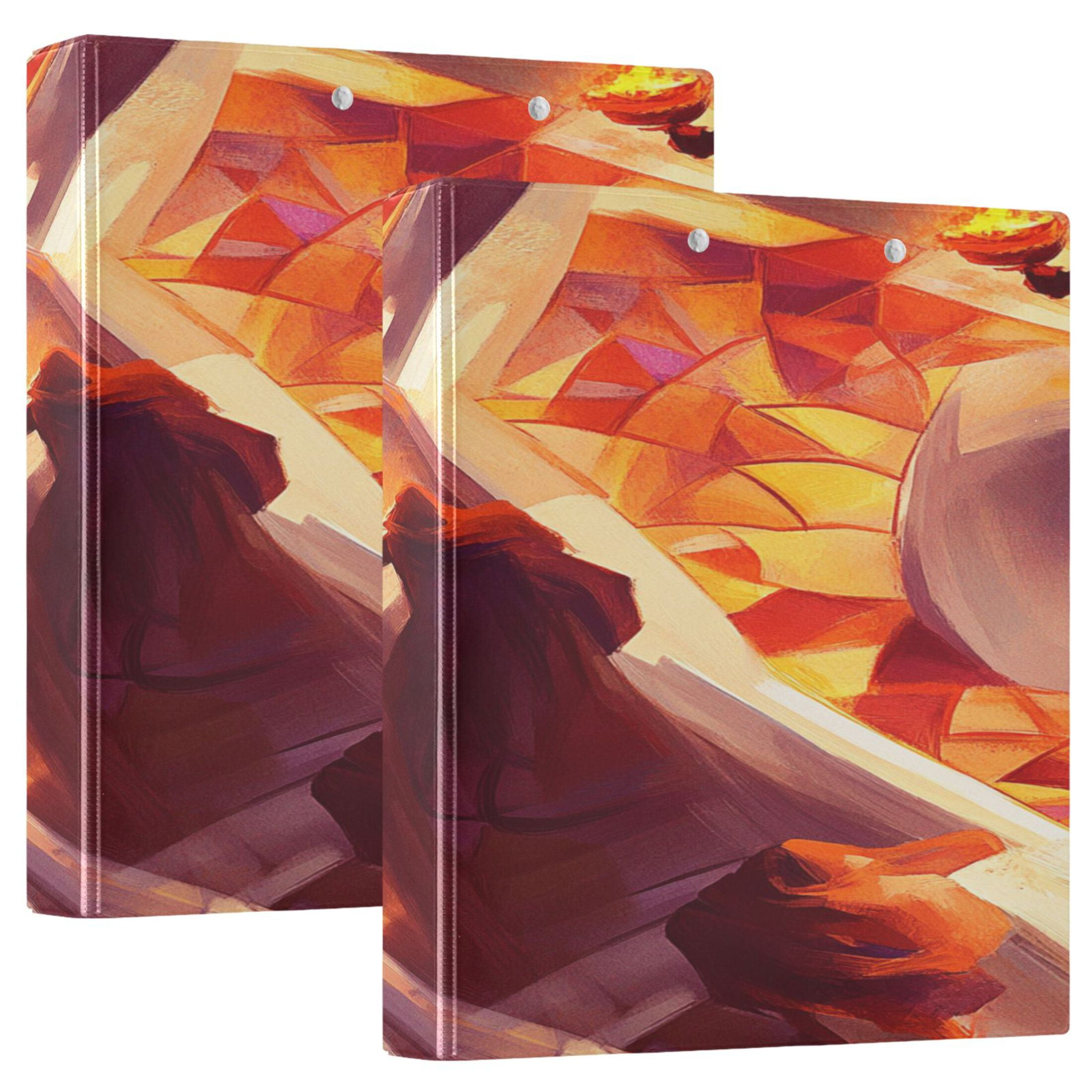 The Person Holding A Torch 12.4x10.6in PVC Round Ring Binder, D-Ring 3 ...