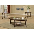 The Perth 3-Piece Espresso Oval Set - Coffee & End Tables with Display ...