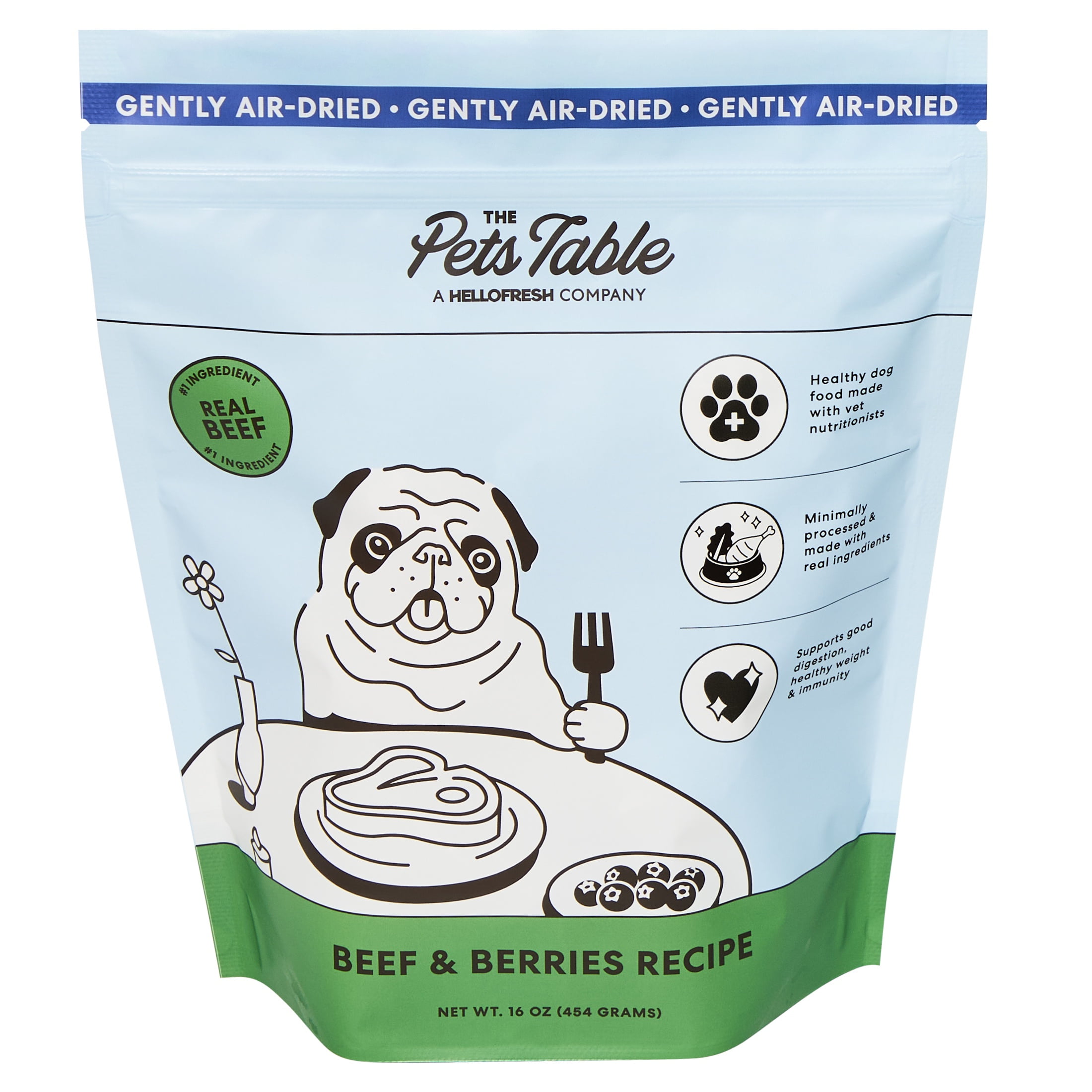 The Pets Table Beef & Berries Air-Dried Dog Food, 1 lb - Walmart.com
