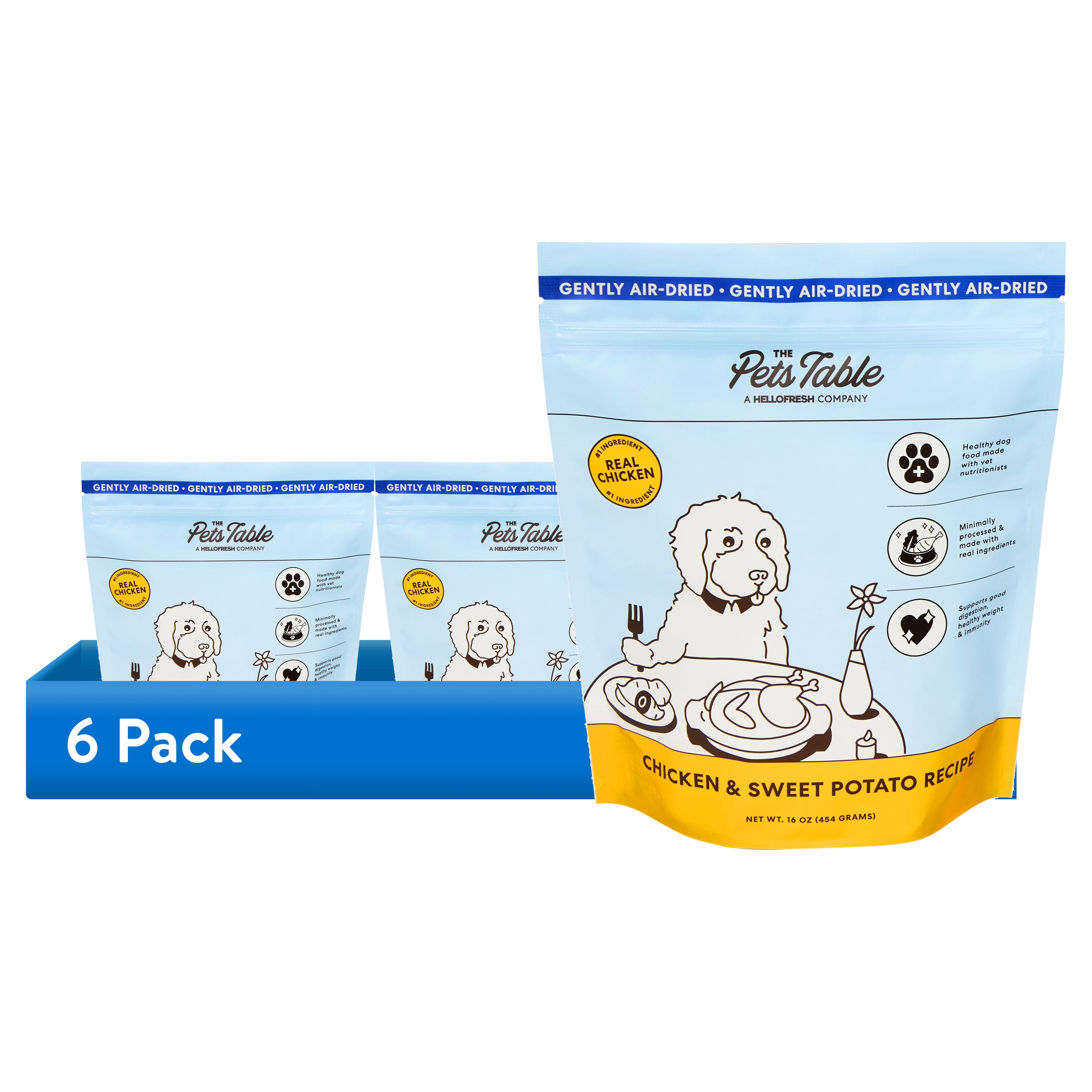 (6 pack) The Pets Table Chicken & Sweet Potato Air-Dried Dog Food, 1 lb ...