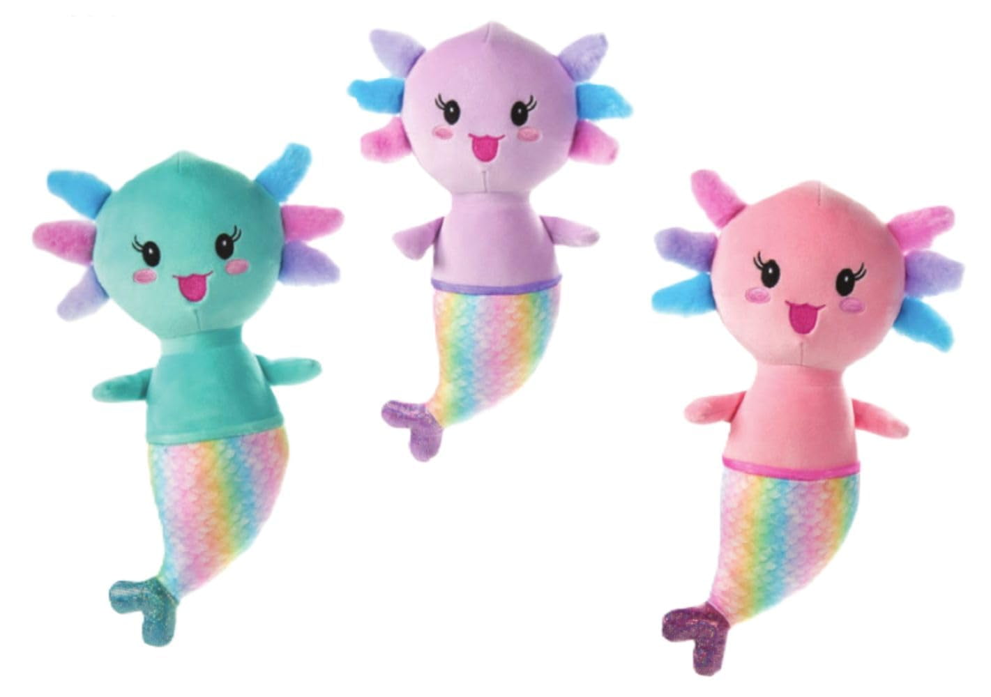 The Petting Zoo Axolotl Mermaid Stuffed Animal Plushie Assortment ...