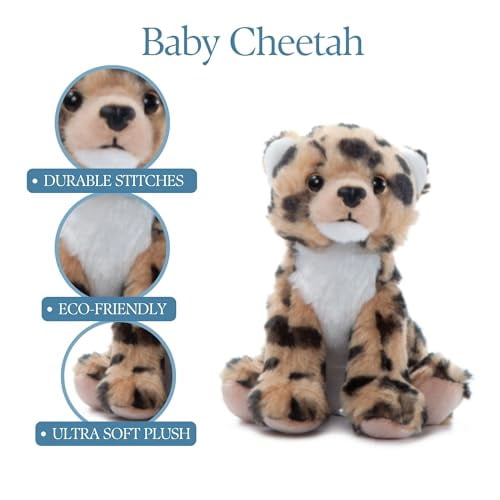 The Petting Zoo Cheetah Stuffed Animal Plushie, Gifts for Kids, Wild ...