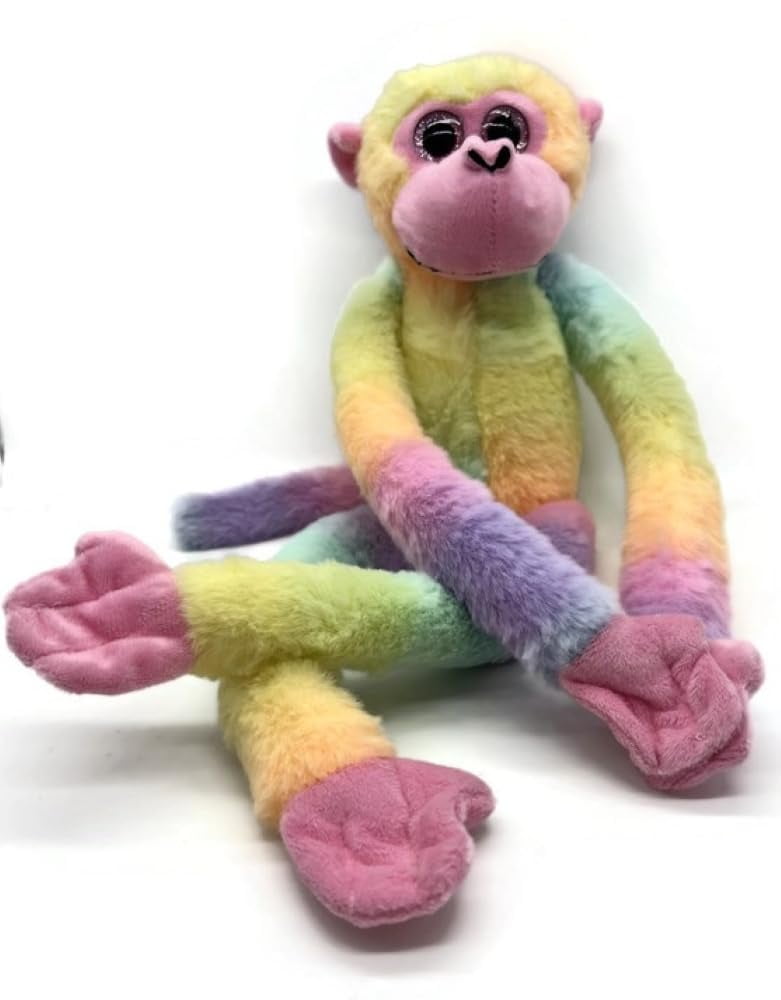 The Petting Zoo, Colorful Hanging Monkey Stuffed Animal, Ombrez Monkey ...