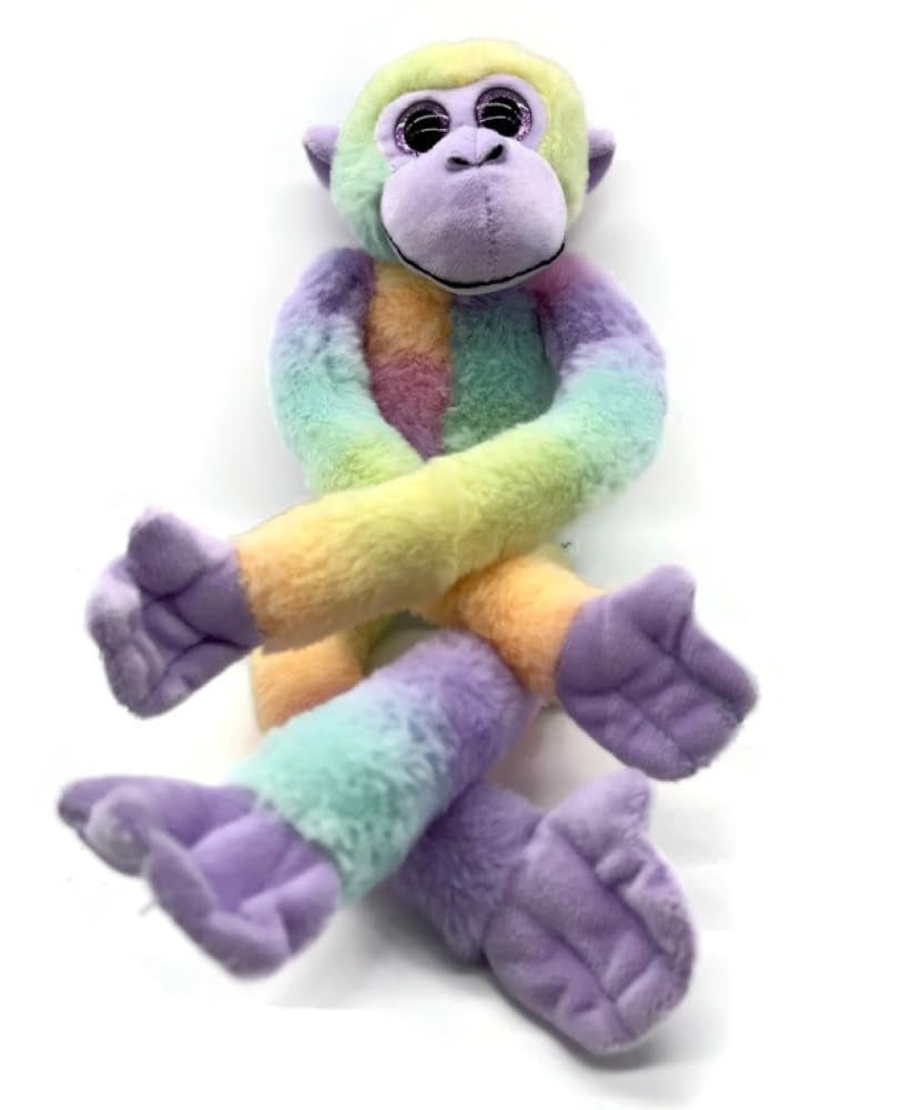 The Petting Zoo, Colorful Hanging Monkey Stuffed Animal, Ombrez Monkey ...