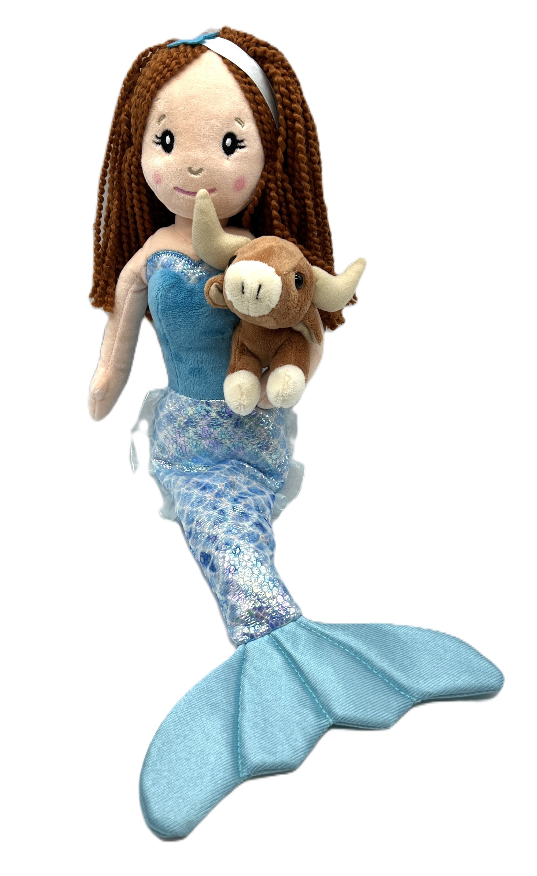 The Petting Zoo, Mermaid Doll with Longhorn Cow Stuffed Animal, Gifts ...