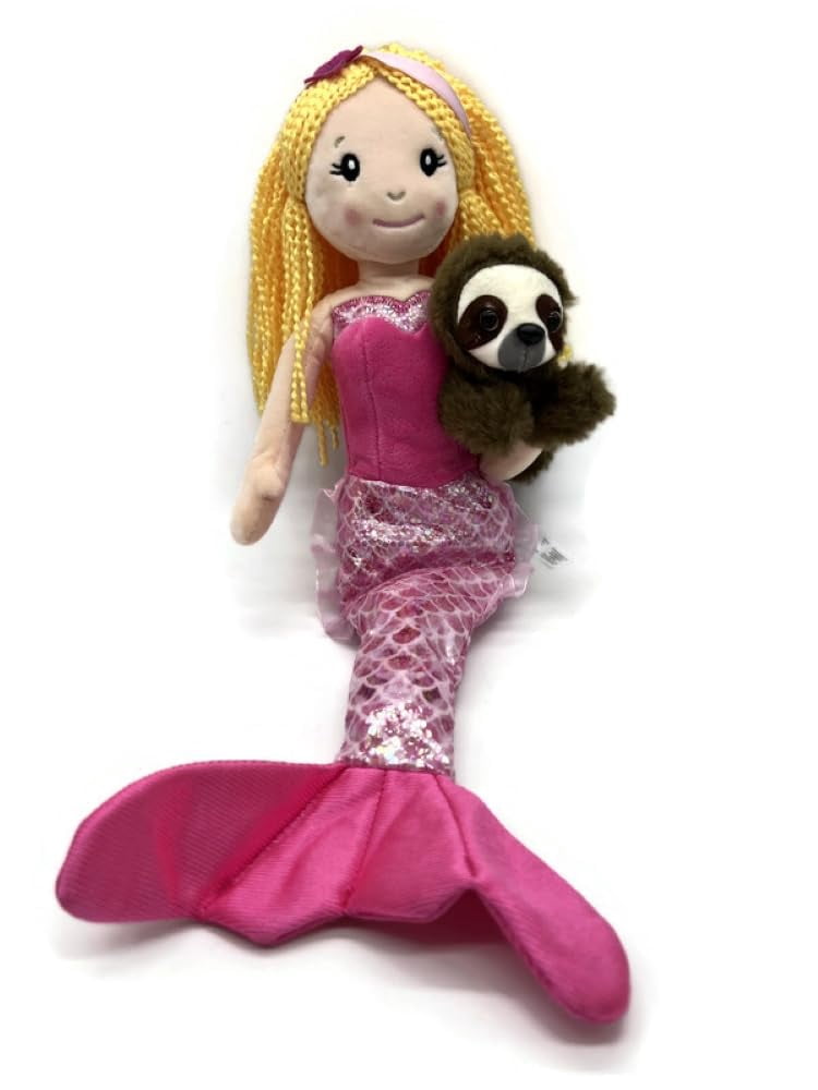 The Petting Zoo Mermaid Doll with Sloth Stuffed Animal- Great Gifts for ...