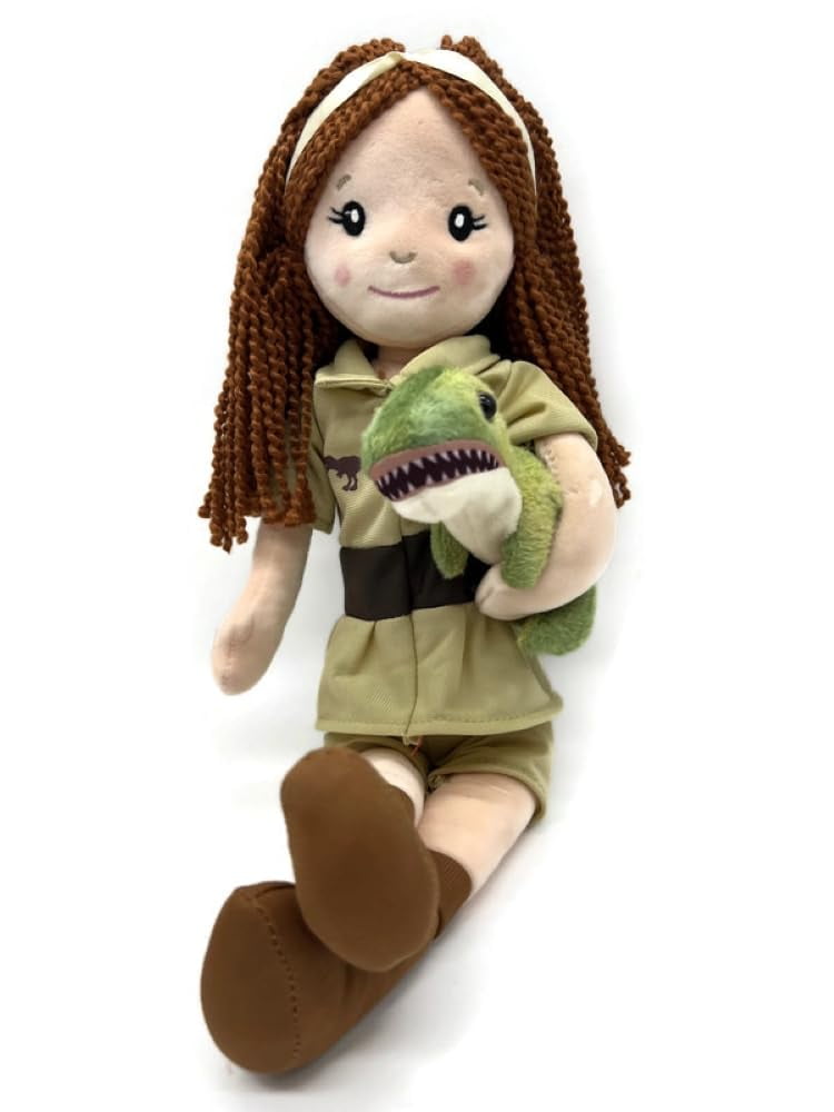The Petting Zoo, Paleontologist Plush Doll with T-Rex Stuffed Animal ...