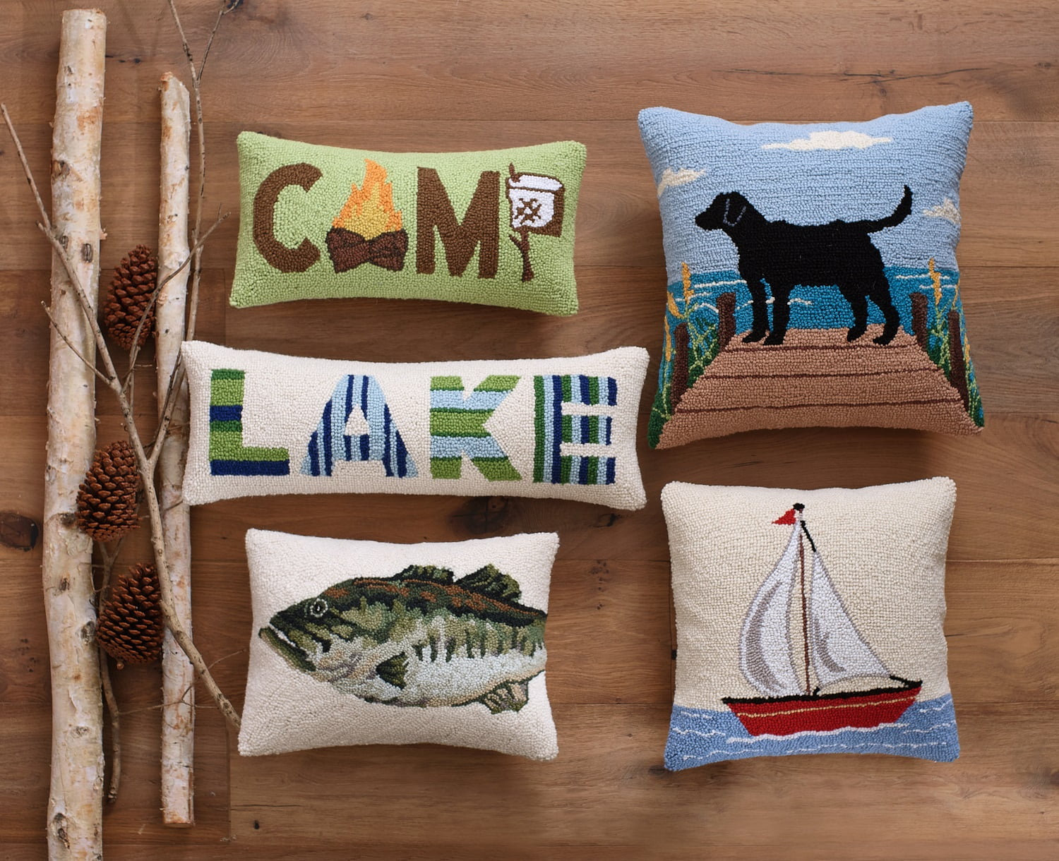 Peking Handicraft Stay Positive Hook Pillow, 14 x 14 in., 100% Wool ...