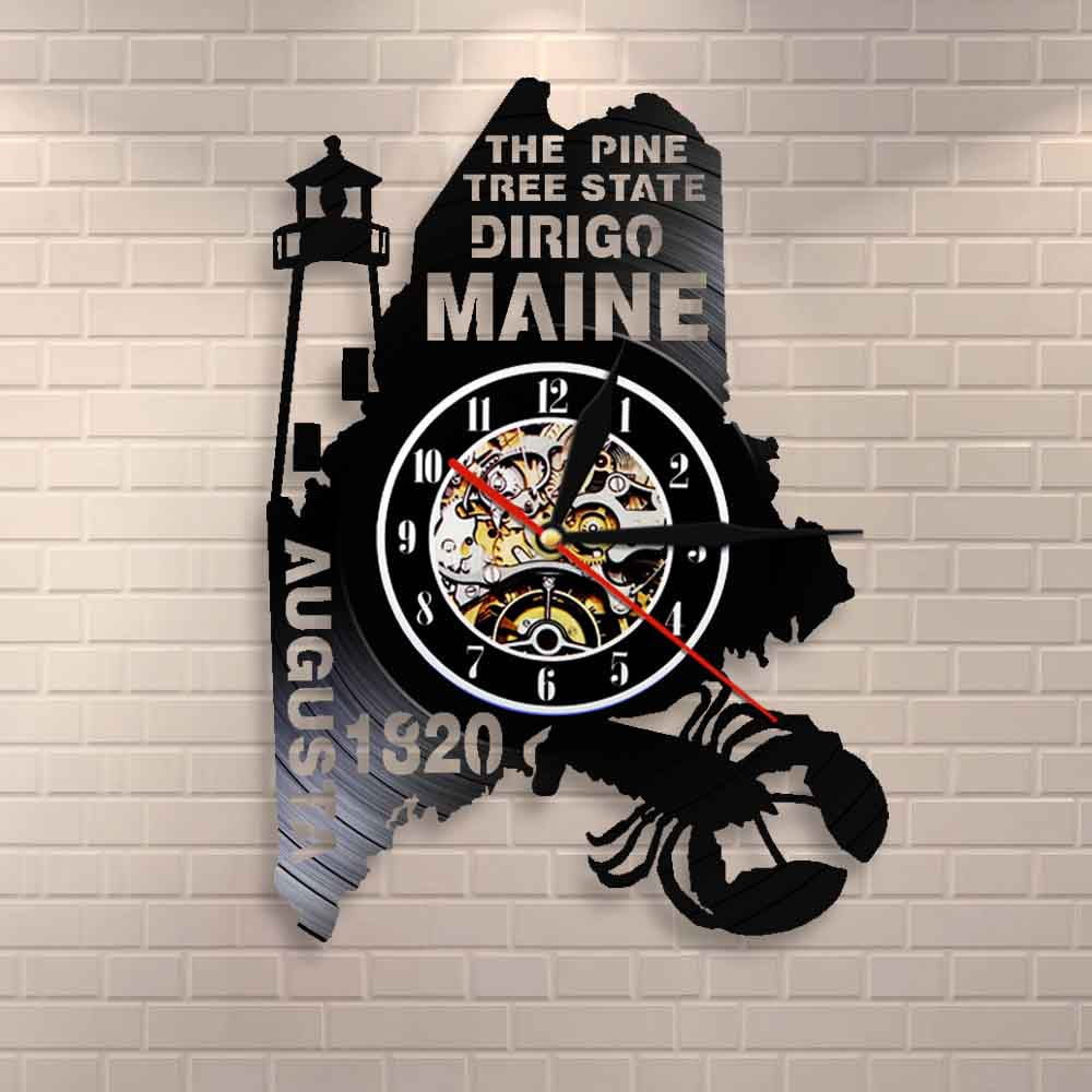 The Pine Tree State Maine Home State Wall Clock Maine Pride Dirigo ...