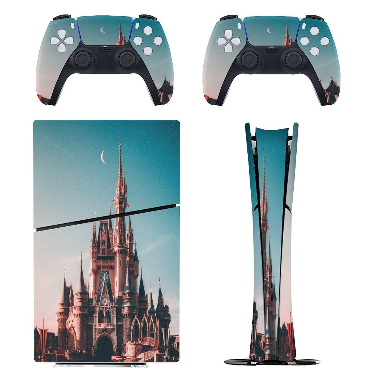 The Pink Castle Under The Moonlight PS5/PS5 Slim Digital Disc Skin ...