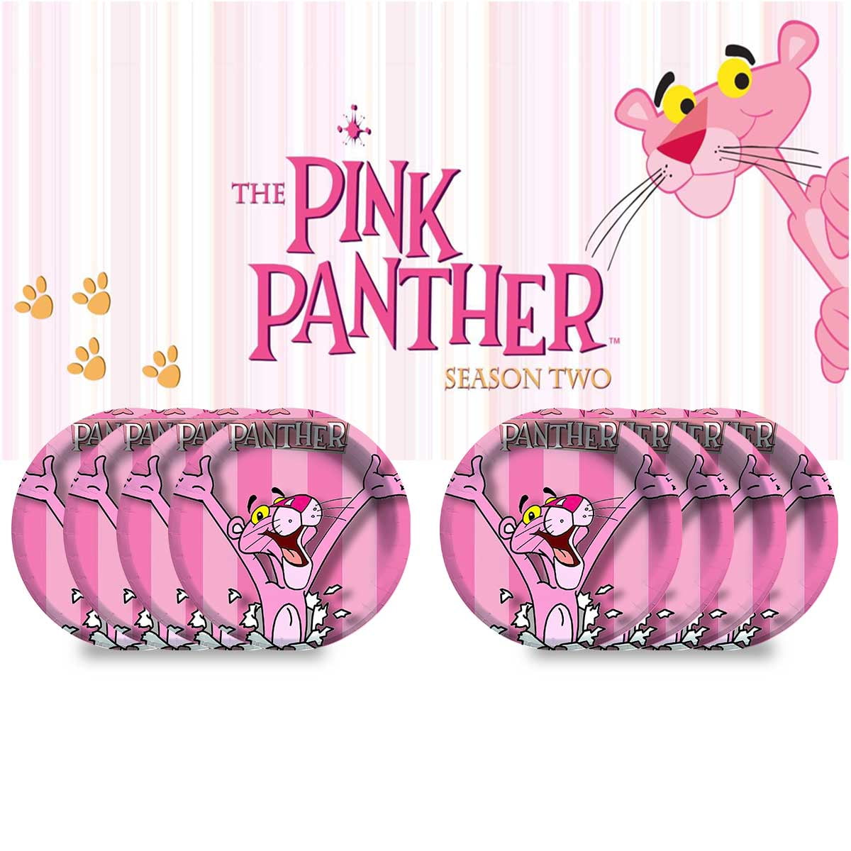 The Pink Panther Birthday Supplies Plates Decorations Decor Backdrop ...