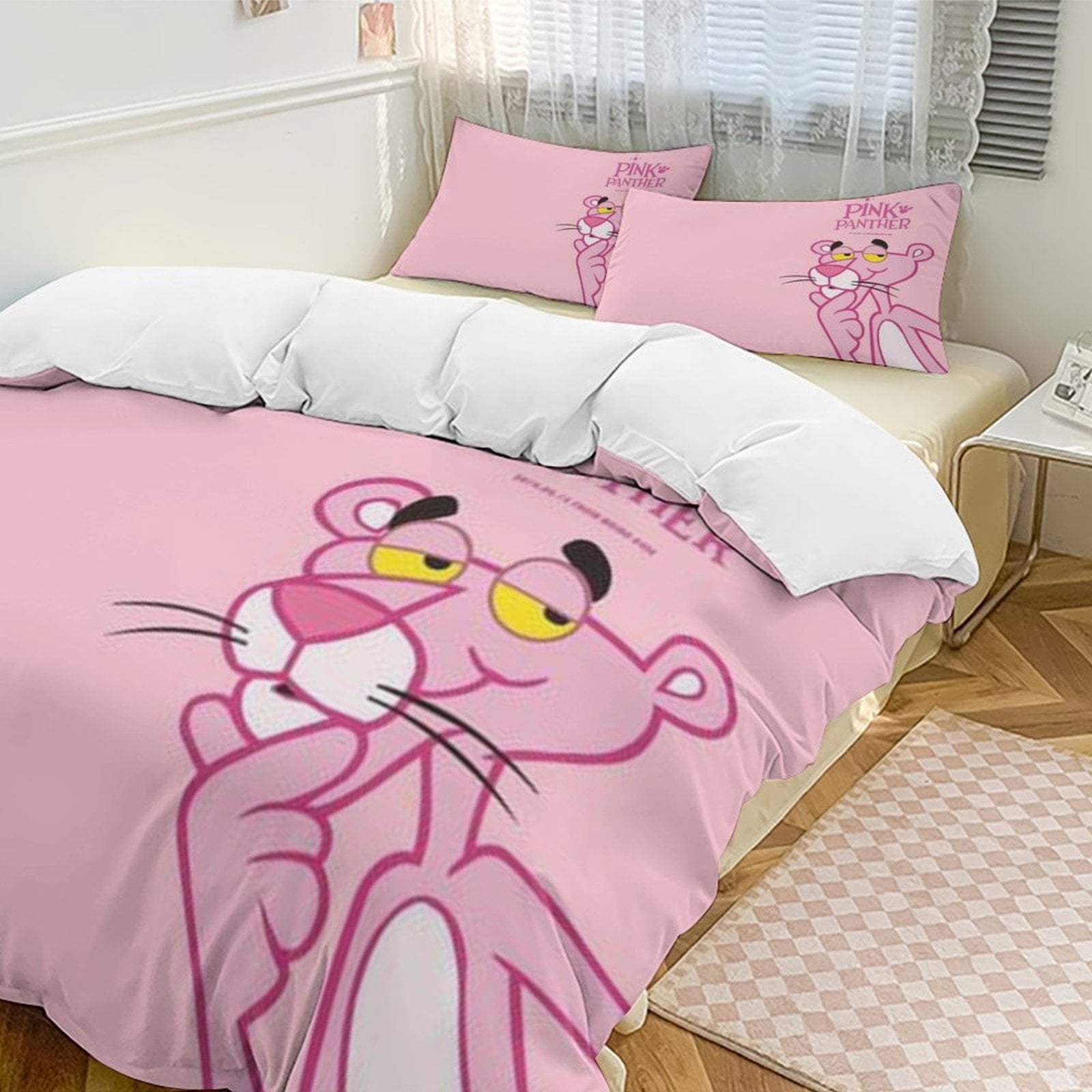 The Pink Panther Cartoon Shower Curtain Set for Bathroom 4 Piece ...