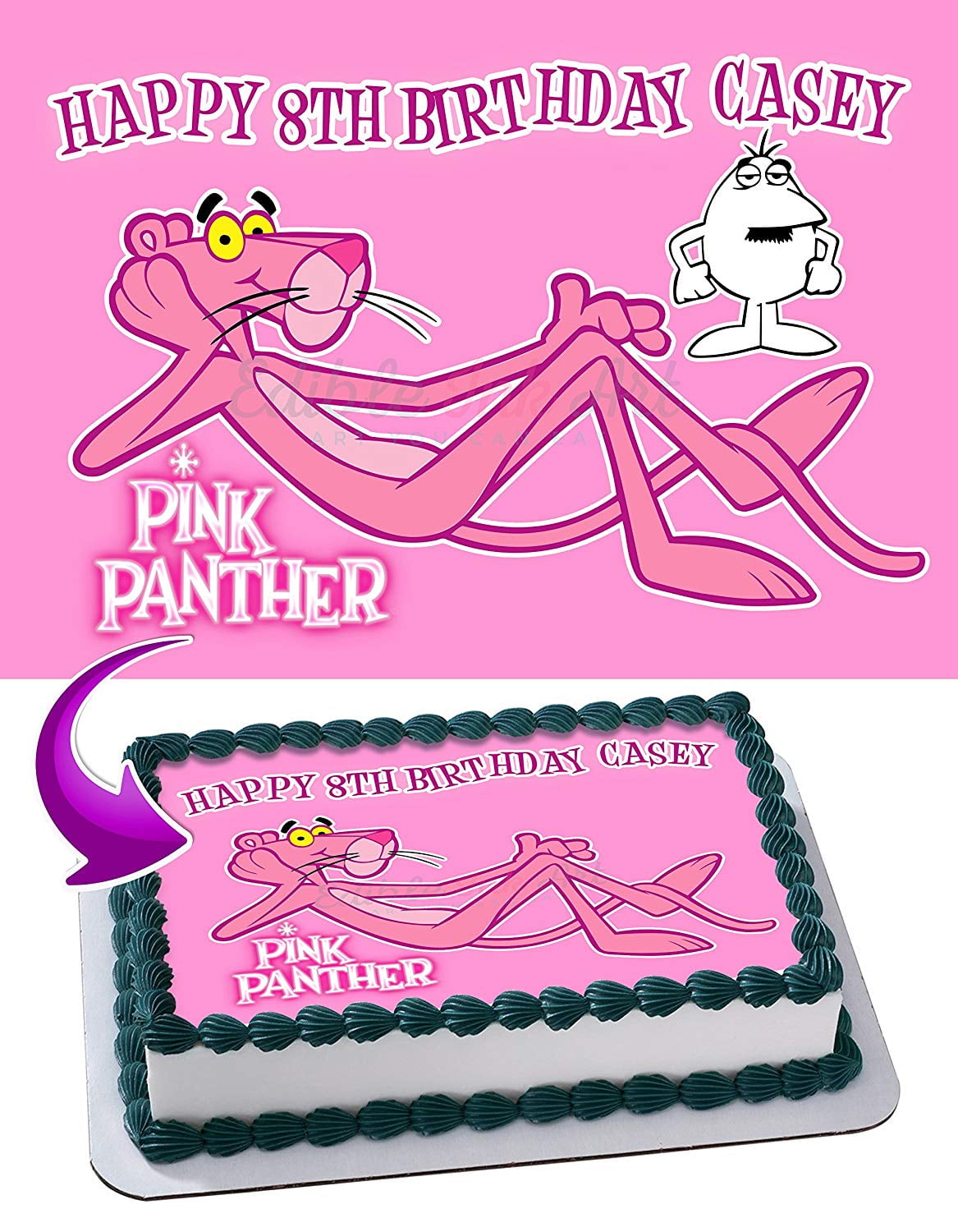 The Pink Panther Edible Cake Image Topper Personalized Birthday Party 1 ...