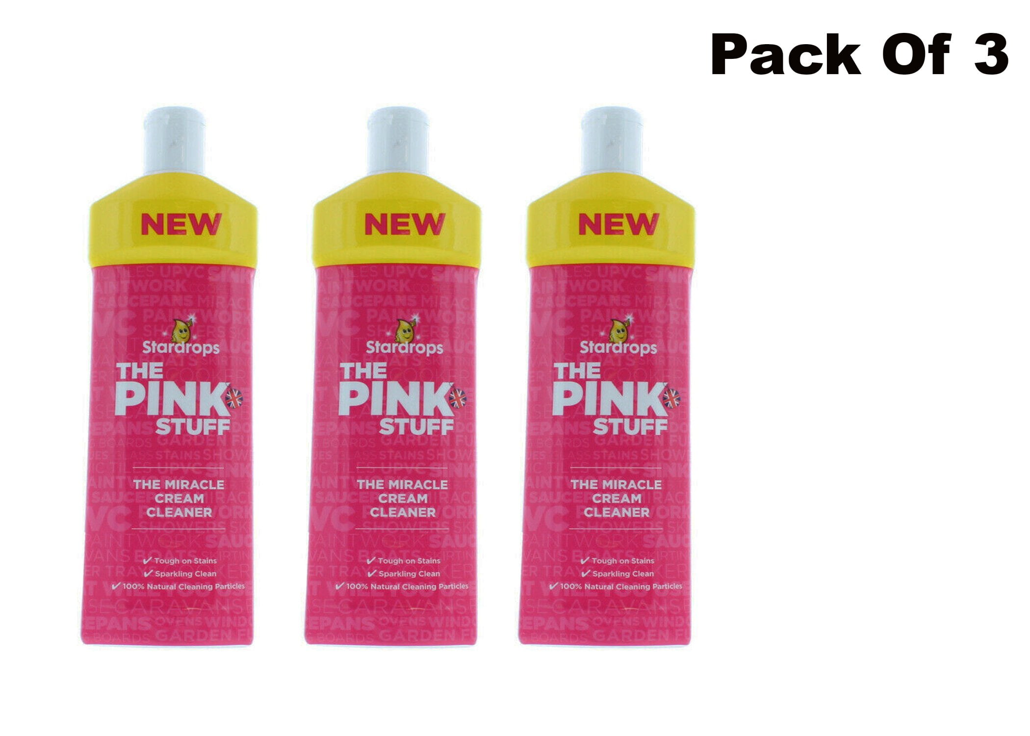 The Pink Stuff Stardrops Miracle Cream Cleaner Vegan 500ml Pack of 3 ...
