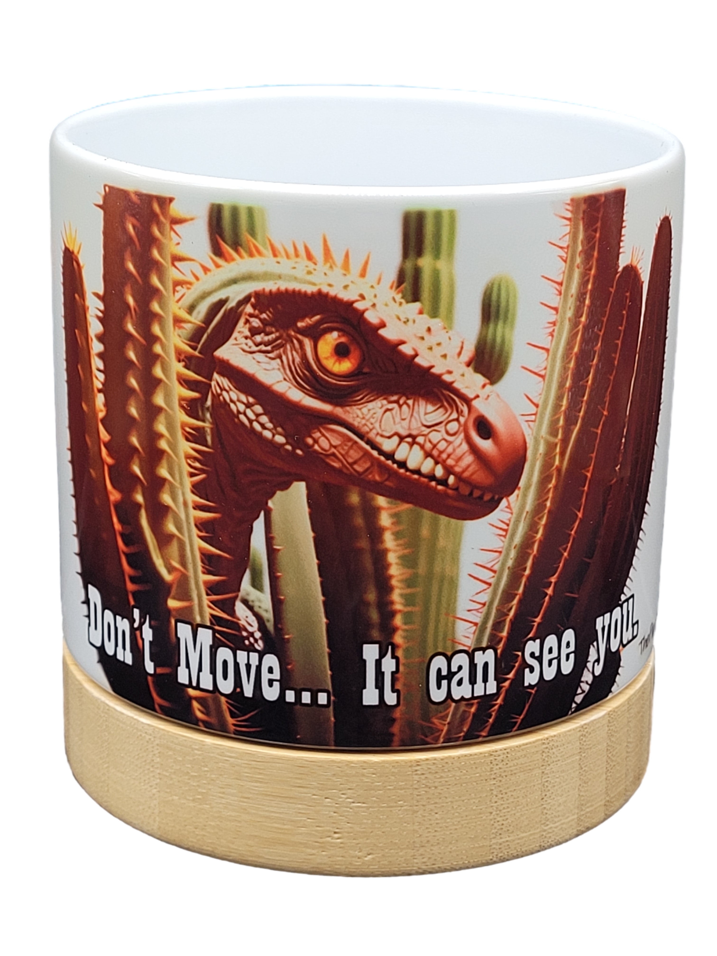 The Pioneer Nursery 4” Ceramic Planter Pot – “It Can See You” Dino ...