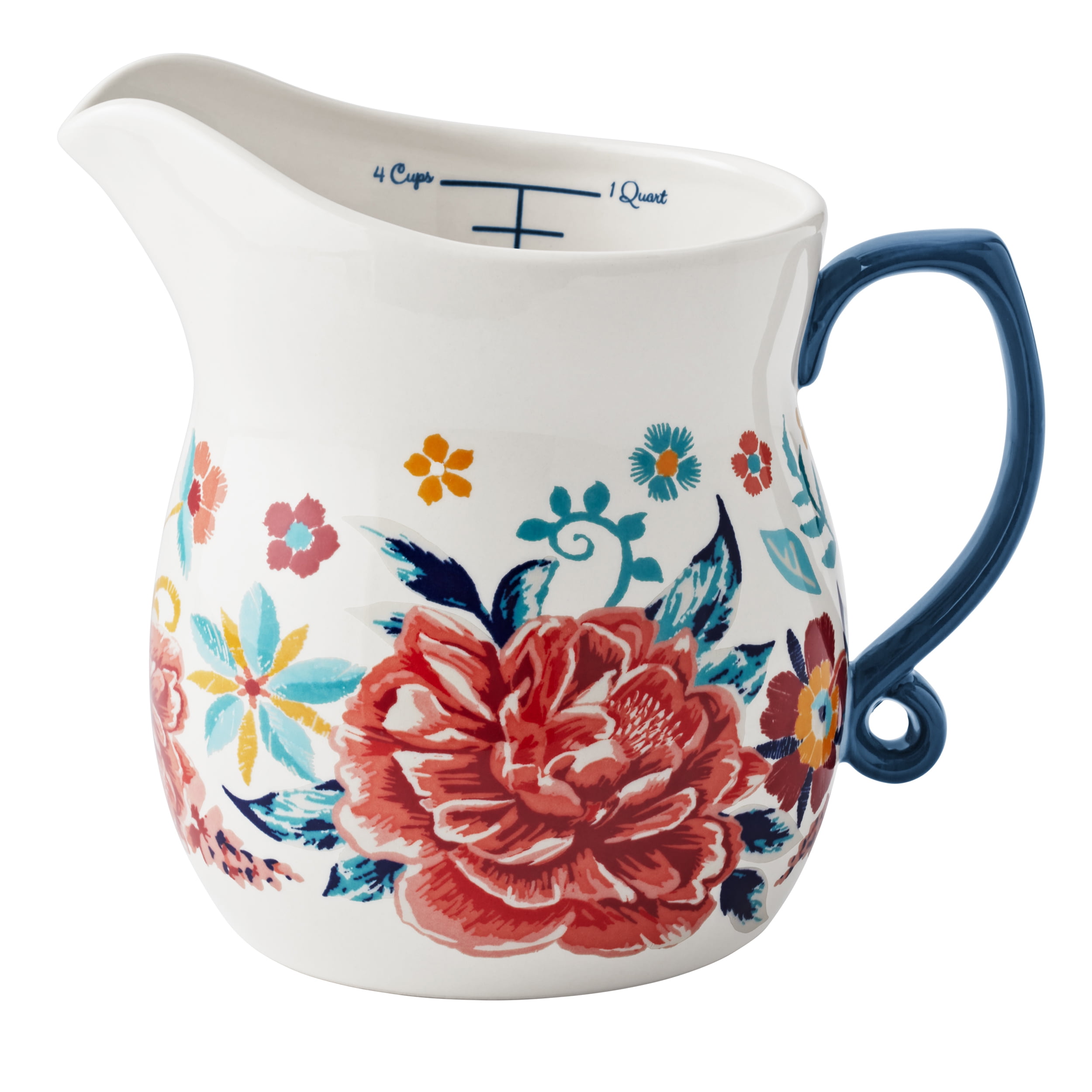 The Pioneer Woman 1-Quart Keepsake Floral Ceramic Measuring Pitcher ...