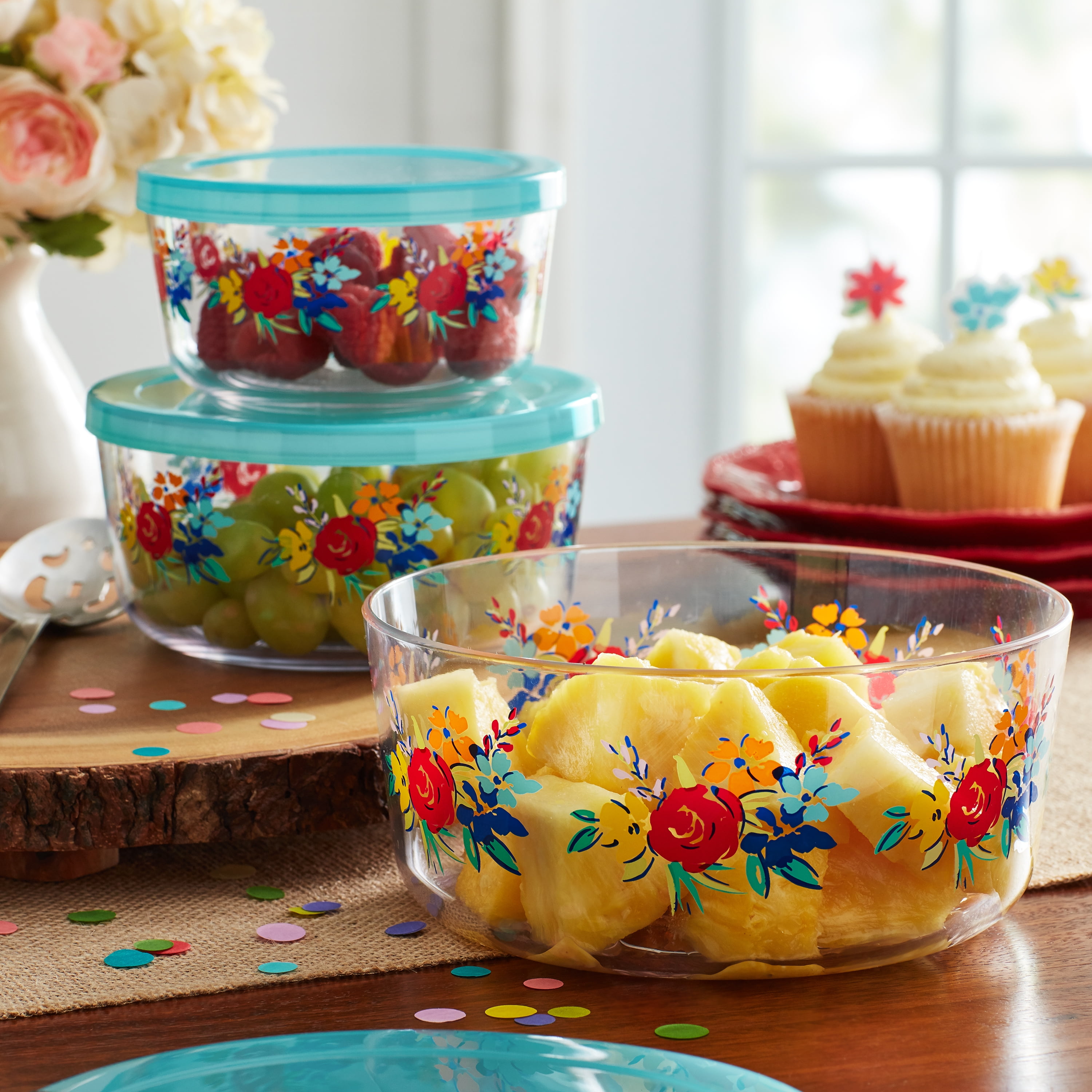 The Pioneer Woman 3-Pack Plastic Storage Bowl Set with Lids - Walmart.com