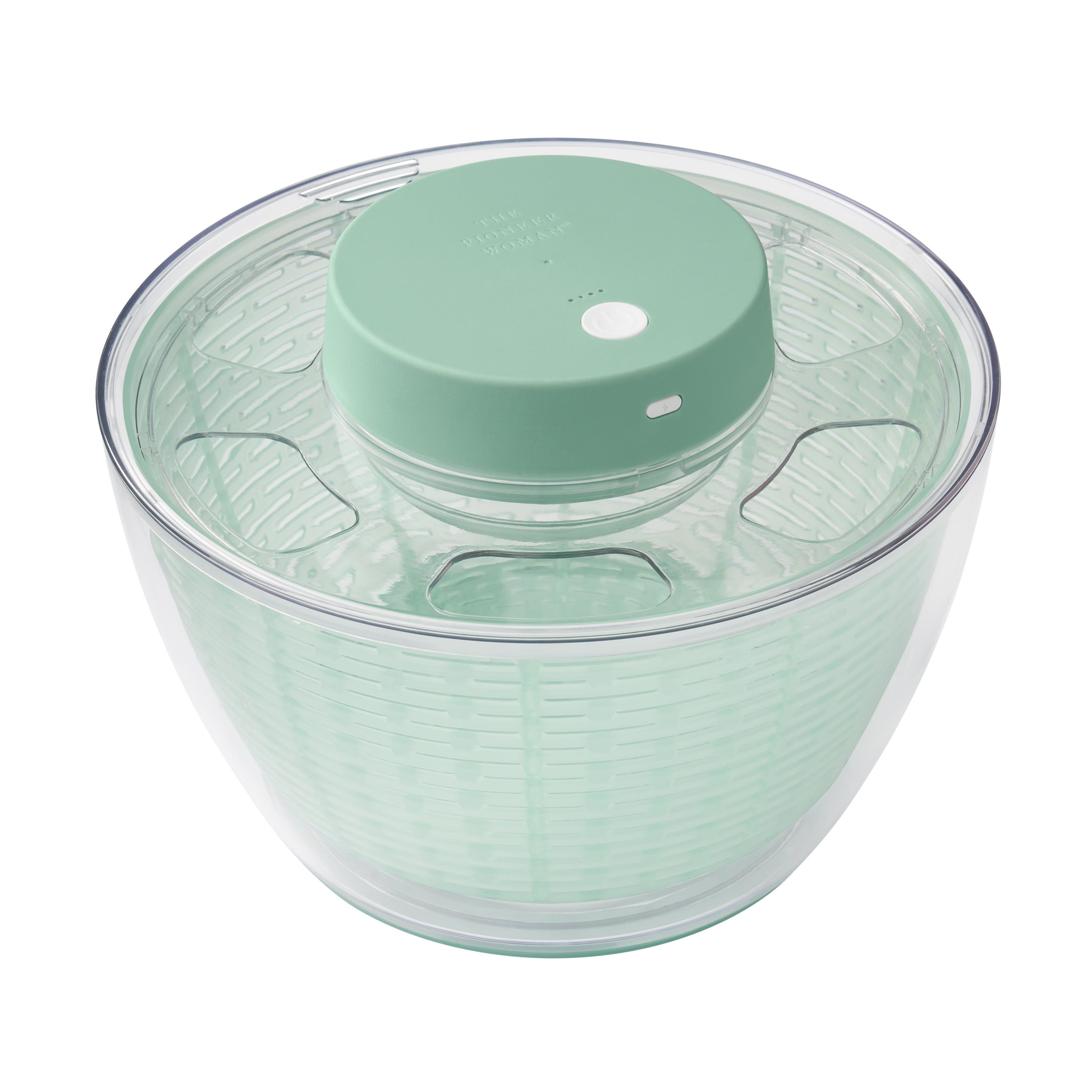 The Pioneer Woman Electronic Salad Spinner Vegetable Dryer with 4L ...