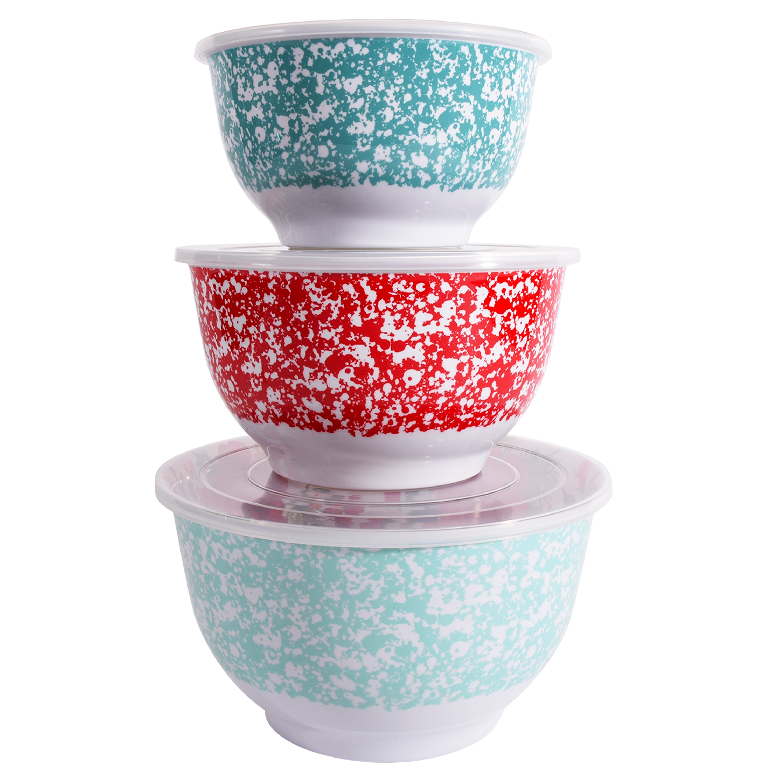 The Pioneer Woman 6-Piece Splatterware Melamine Serving Bowl Set with ...