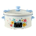 The Pioneer Woman 6-Quart Digital Slow Cooker with Locking Lid Stylish Brilliant Blooms Pattern ...