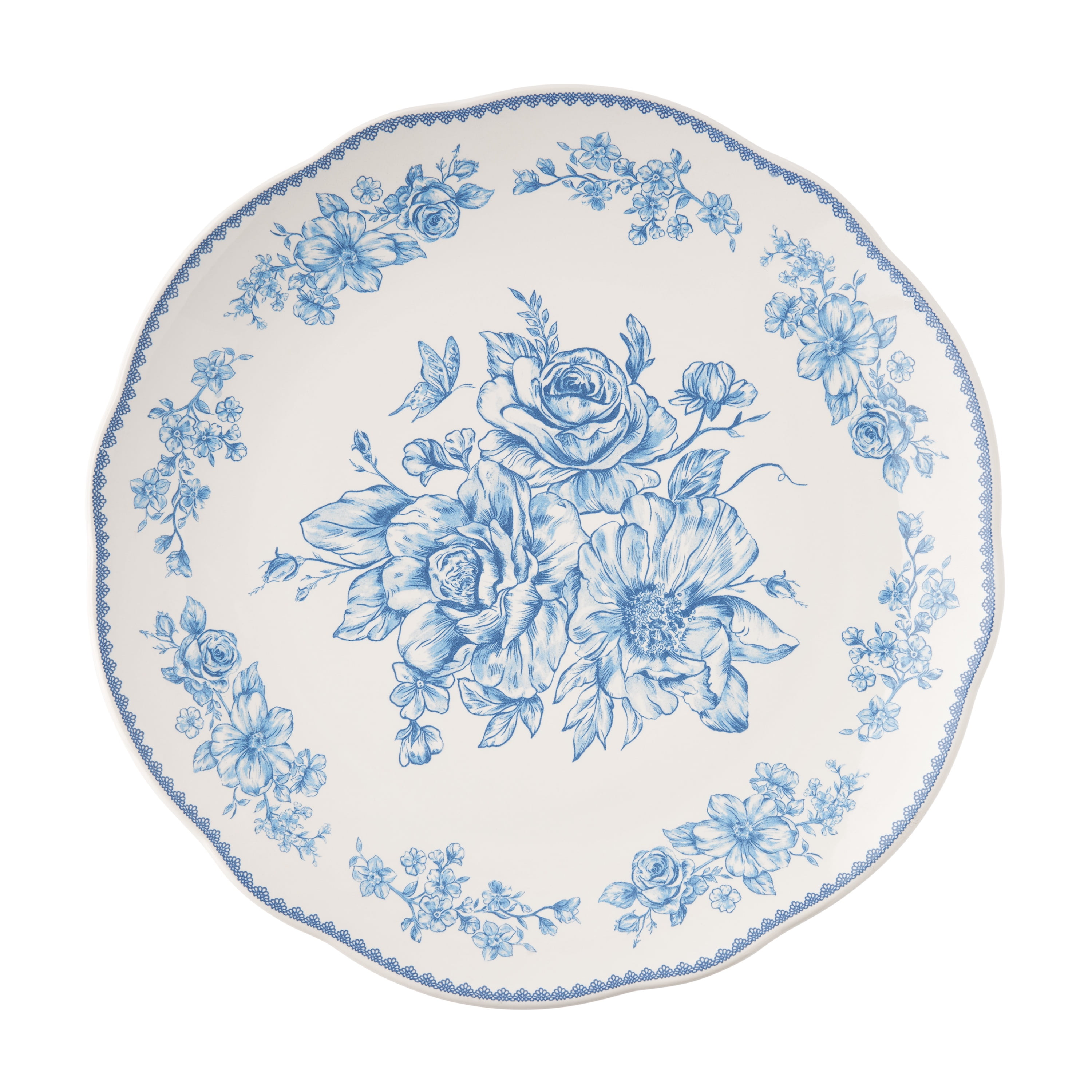 The Pioneer Woman Agatha Stoneware Dinner Plate, Blue 10.35 Inch ...