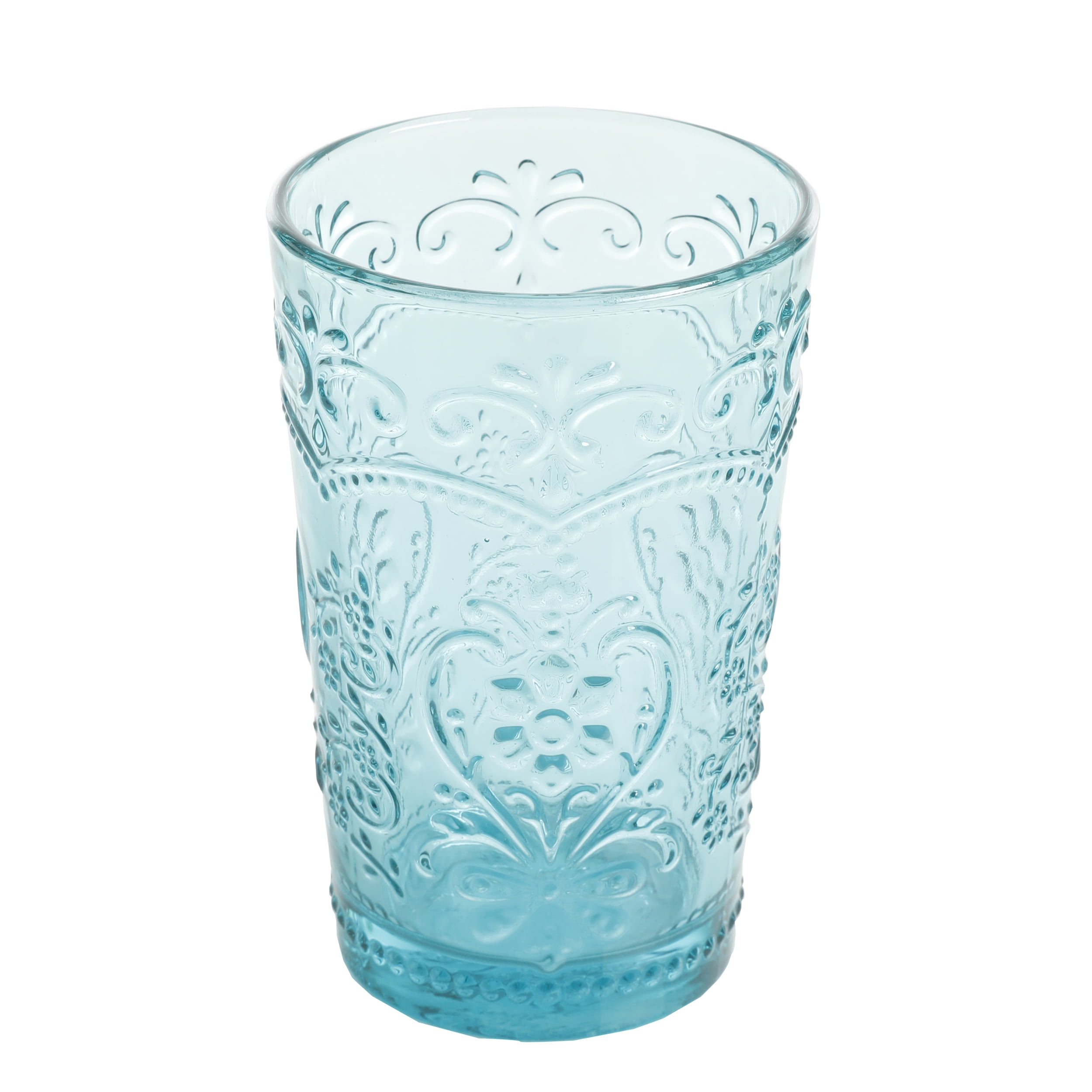 The Pioneer Woman Amelia 15.22-Ounce Teal Glass Tumbler, Vintage ...