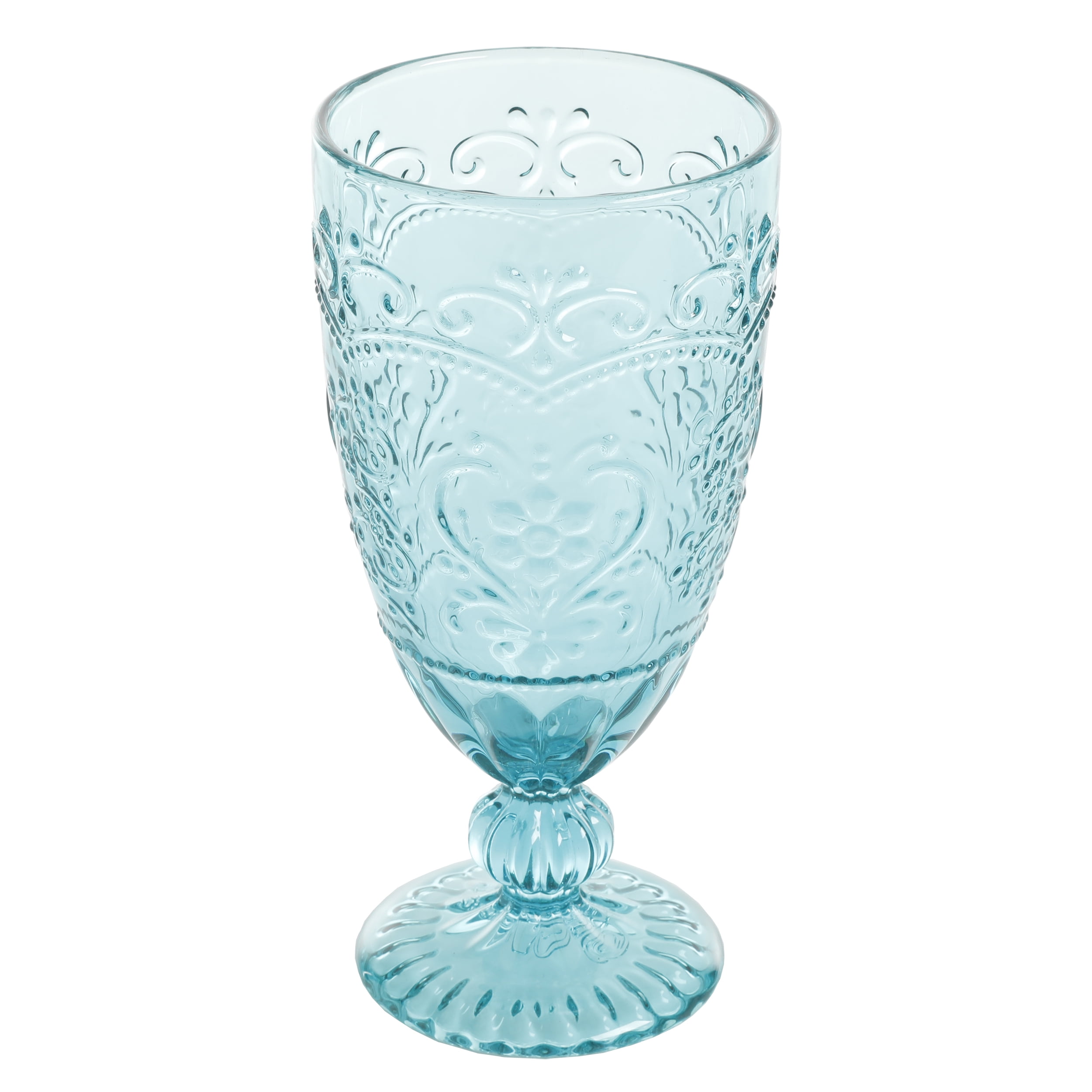 The Pioneer Woman Goblet Teal 14.7 Ounce Glass Drinkware for Mojitos ...