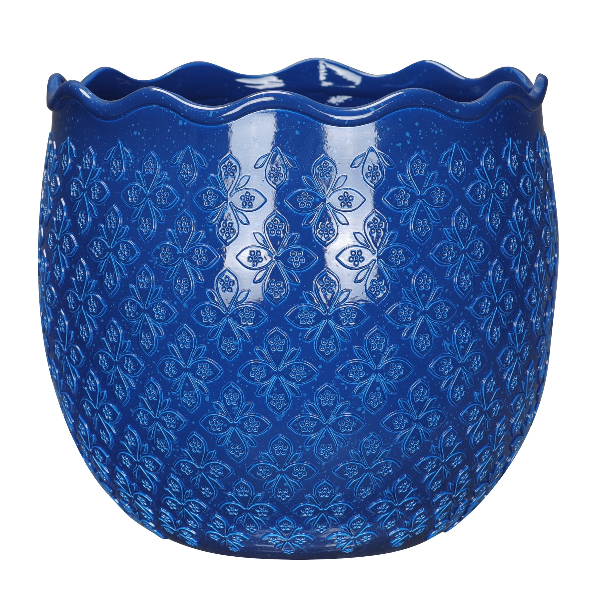 The Pioneer Woman Blue Recycled Resin Planter,12in x 12in x 11in ...