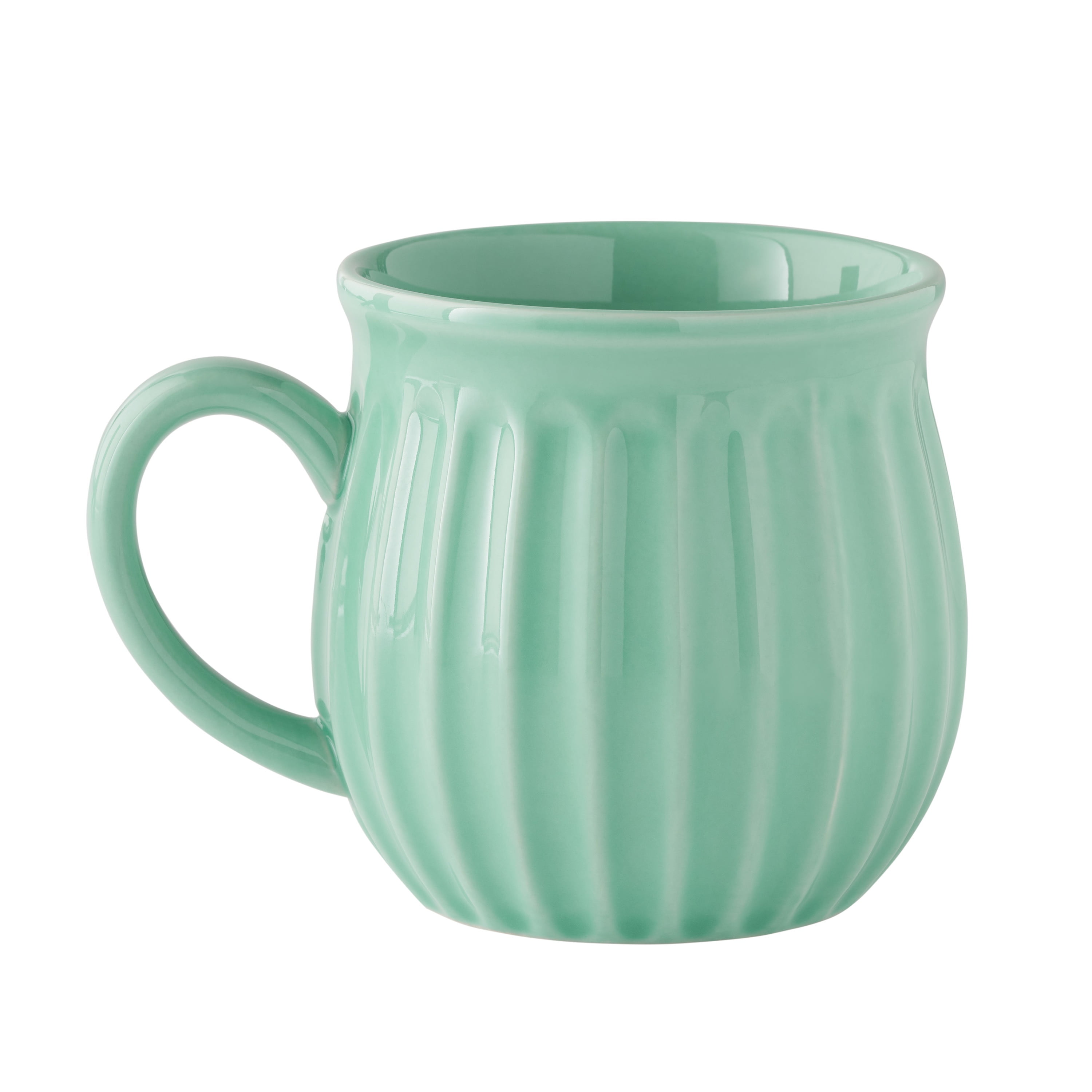 The Pioneer Woman Colette 12 oz Green Stoneware Mug, Rustic Coffee Tea ...