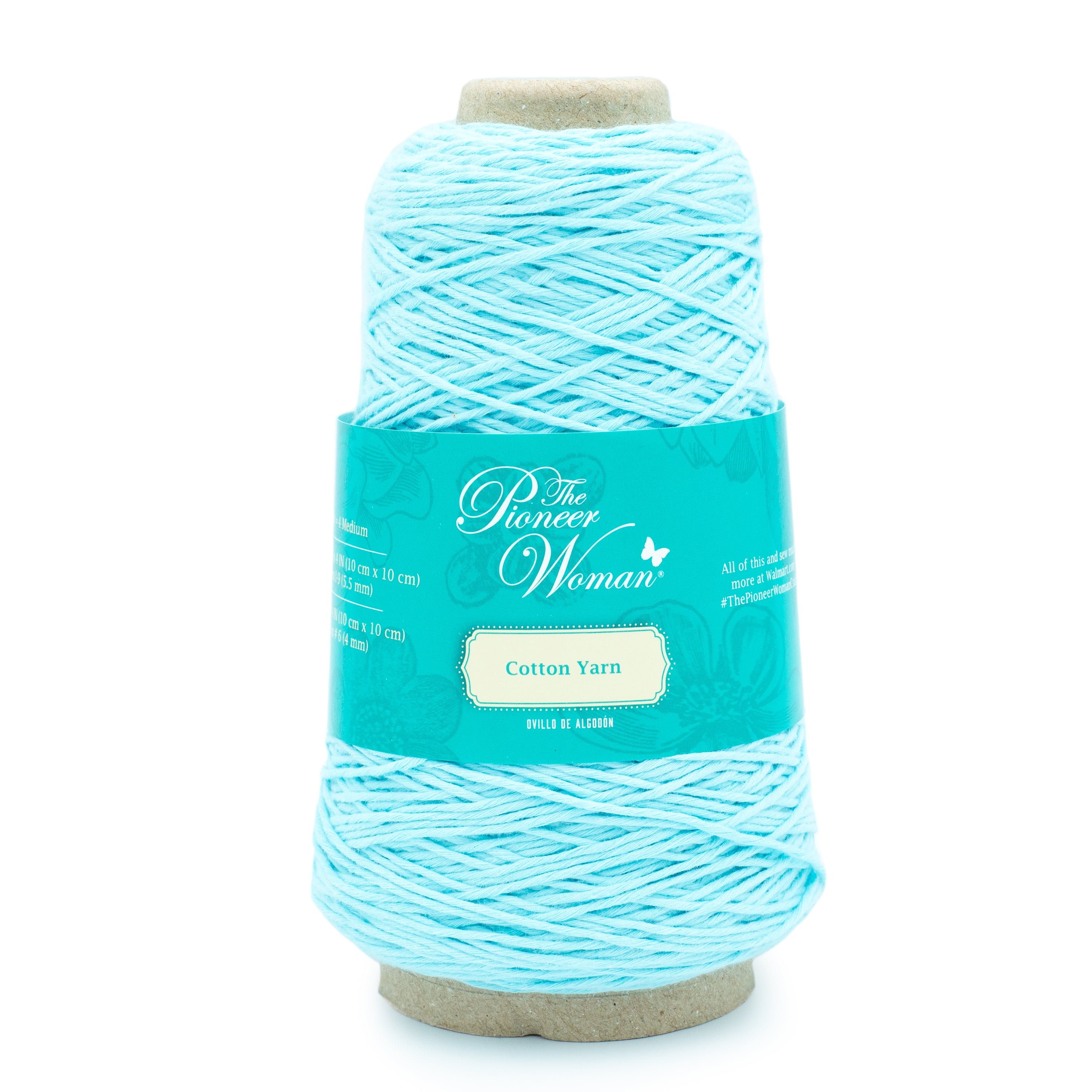 The Pioneer Woman Cotton Yarn Light Blue Medium Blue Yarn - Walmart.com